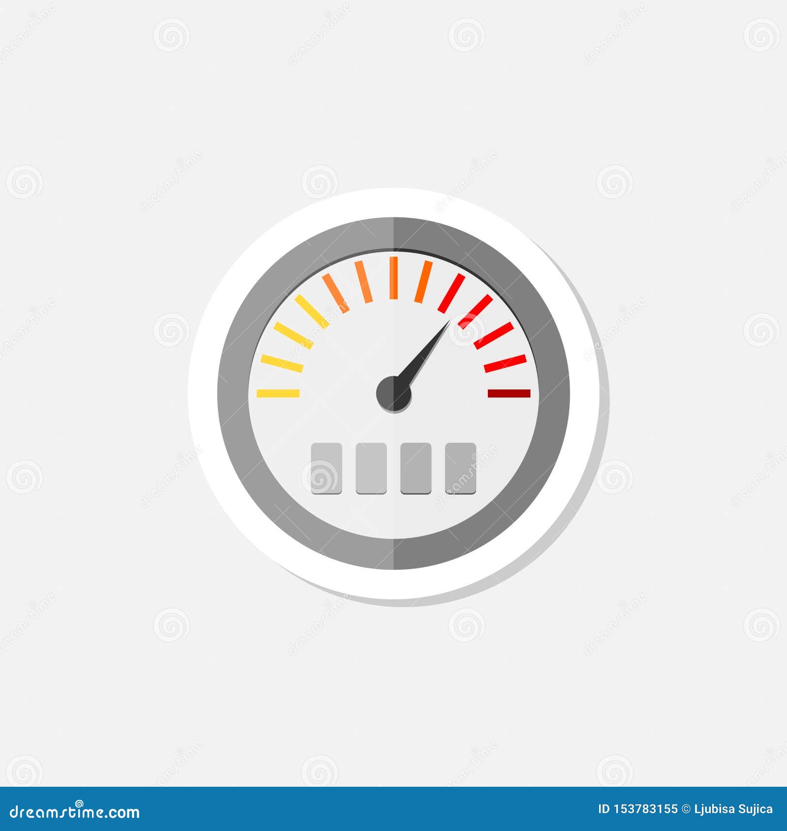 Pressure Meter Sticker on White Background Stock Vector - Illustration ...