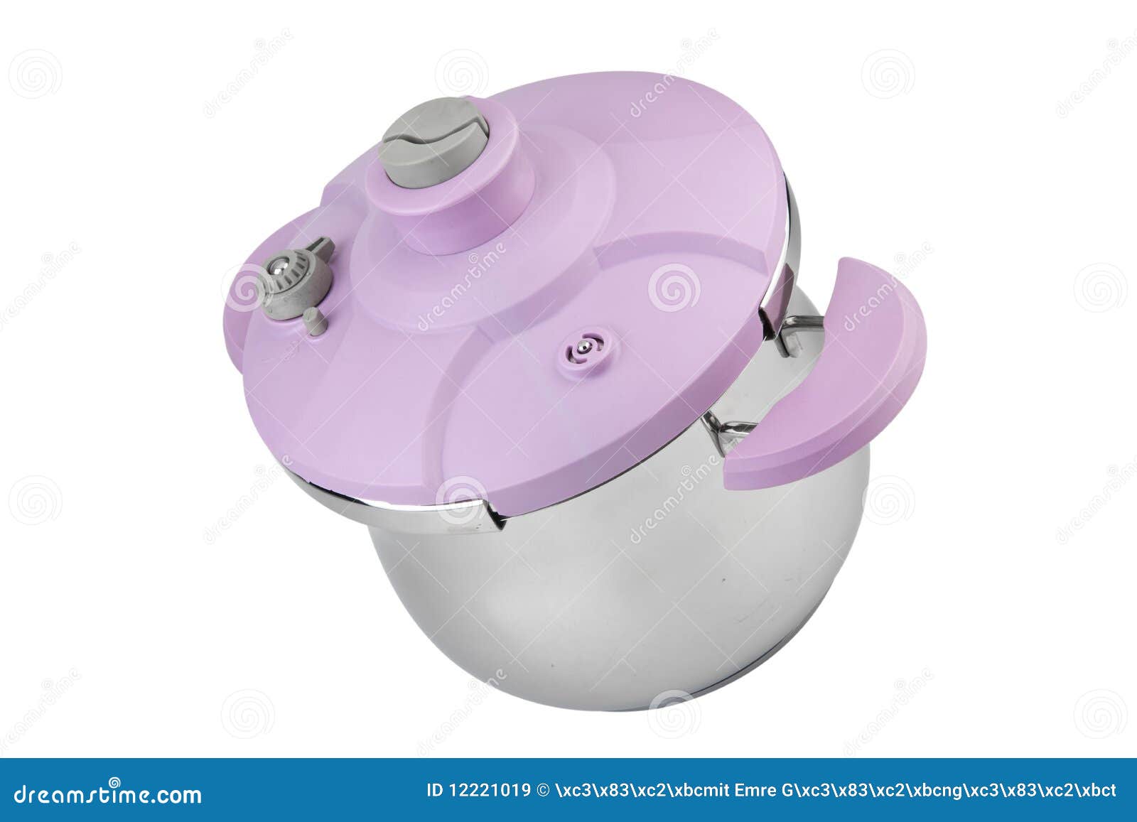 Pressure Pan with Pink Handles Stock Image - Image of push, pressure ...