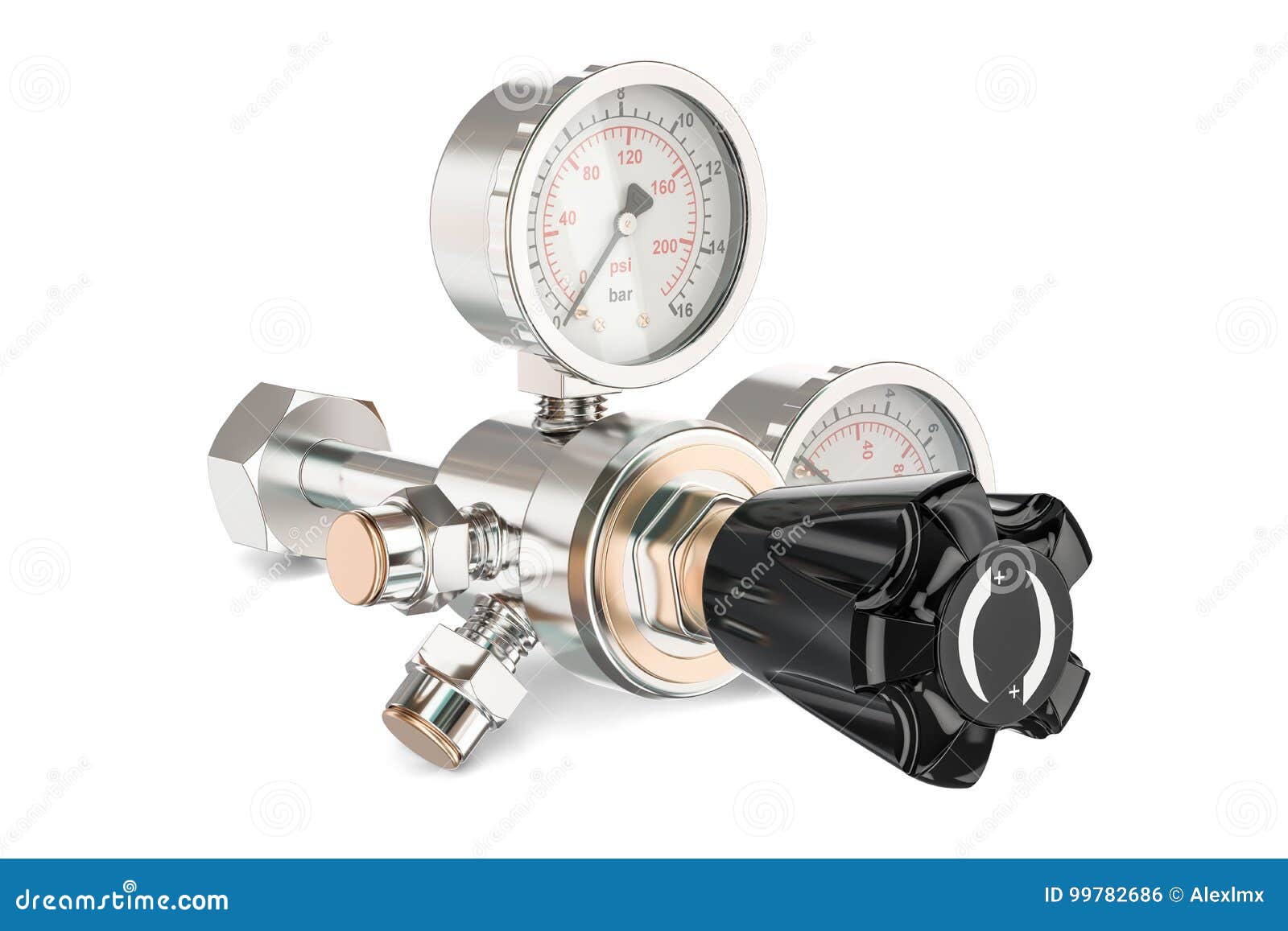 Pressure Regulator with Reducing Valve, 3D Rendering Stock Illustration ...