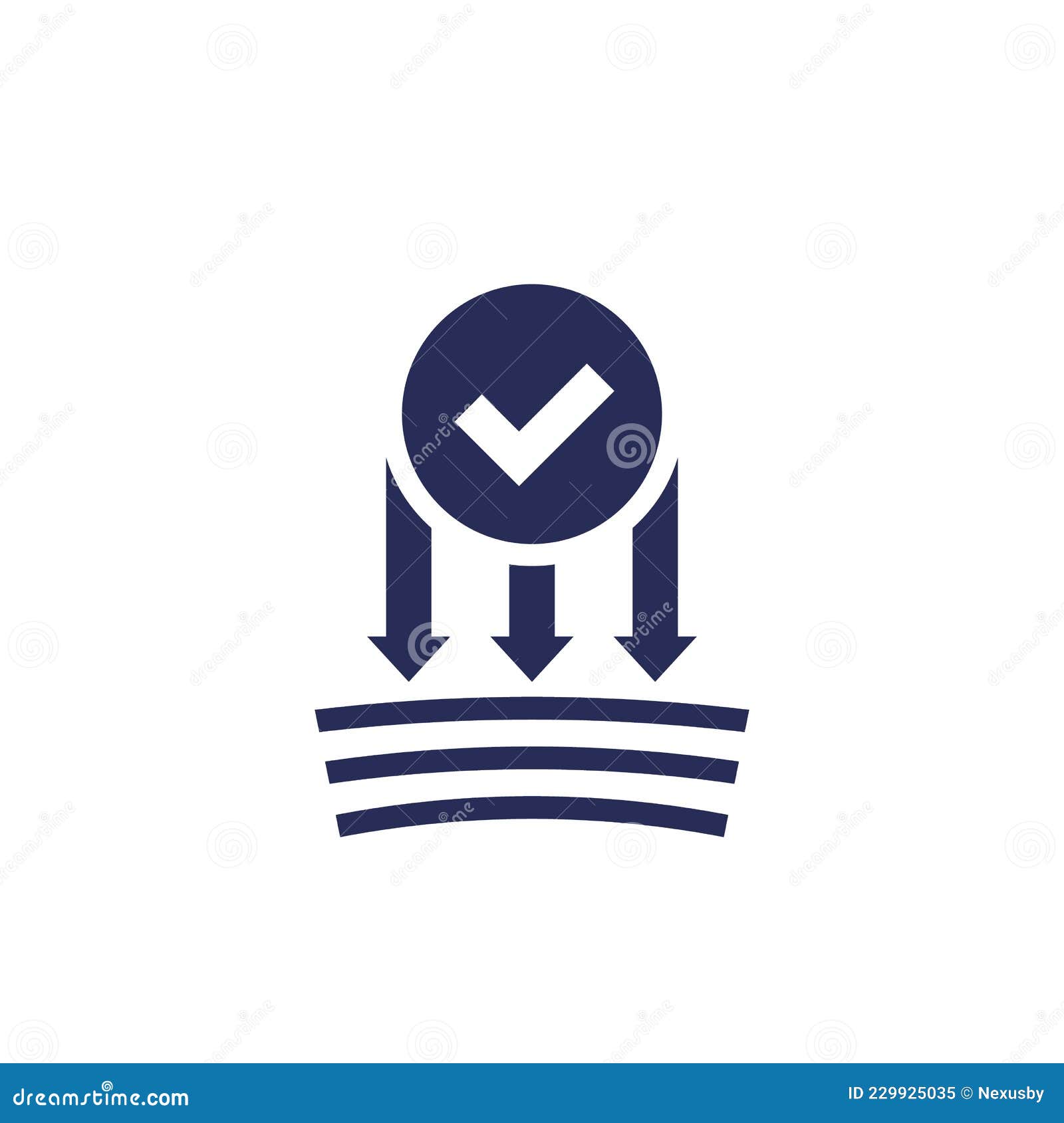Pressure Resistance Icon with Checkmark Stock Vector - Illustration of ...