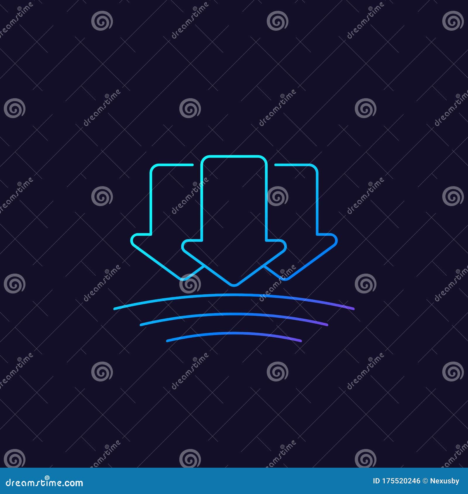 Pressure Resistant, Line Icon with Arrows Stock Vector - Illustration ...