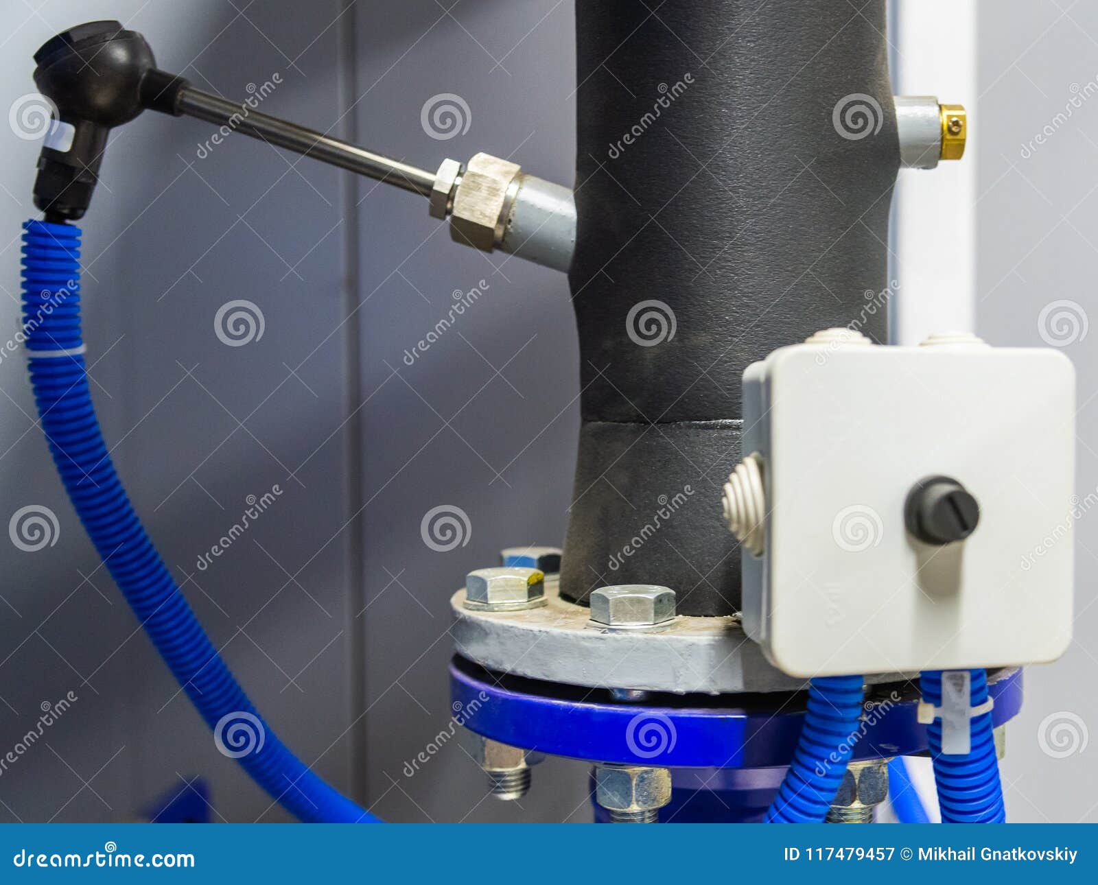 Pressure Sensor on Factory Pipeline Stock Image - Image of connection ...