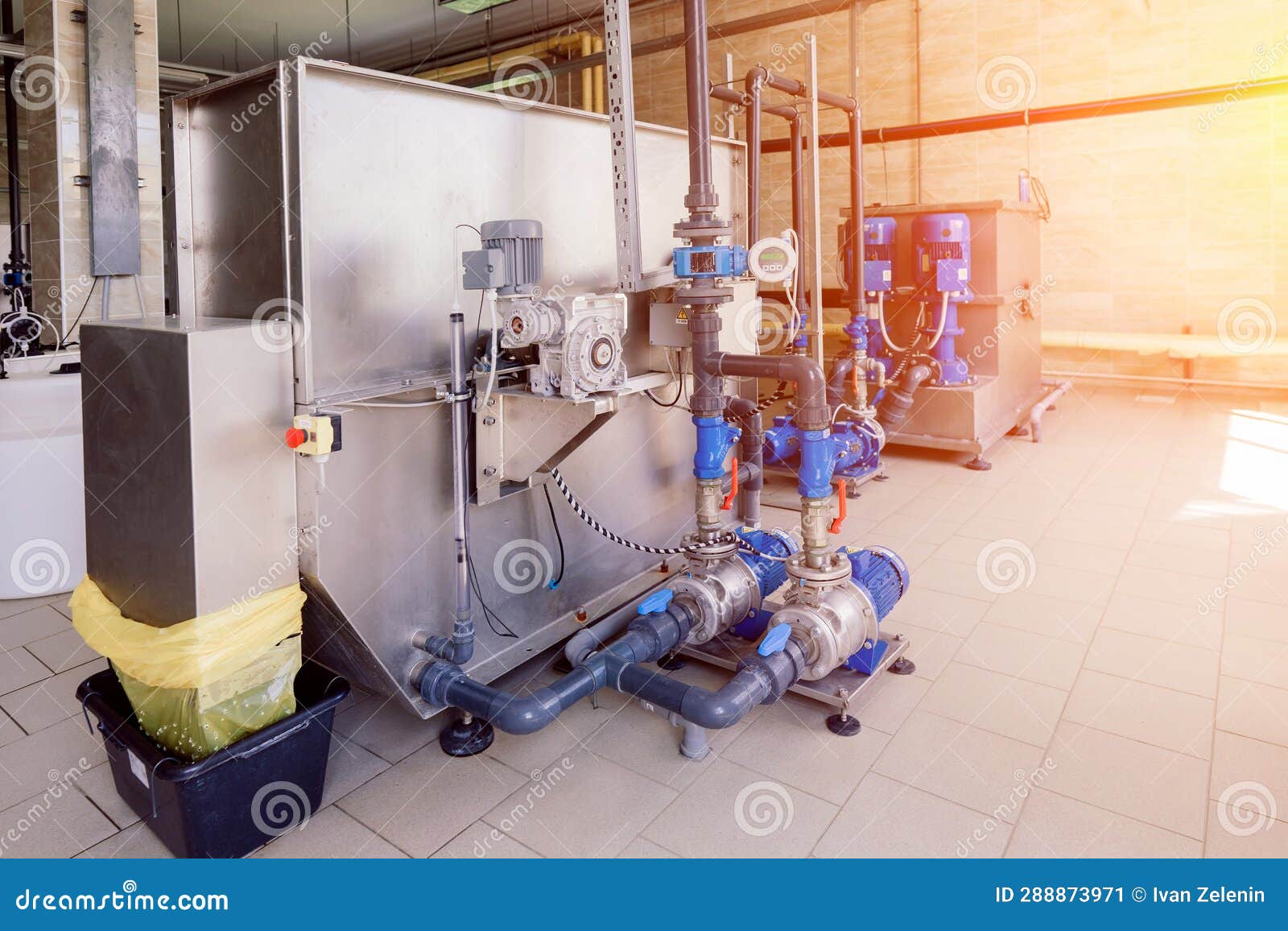 Pressure Sensor in an Industrial Boiler Room. Barometer in the Heating ...