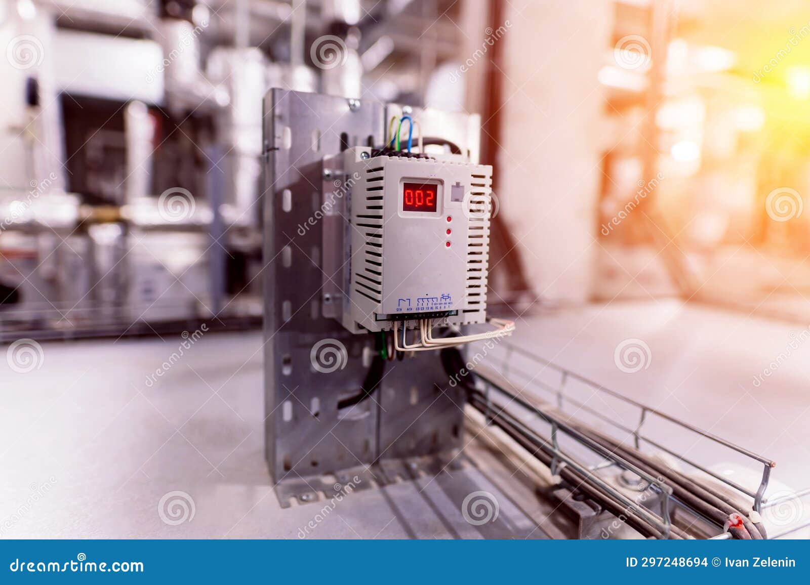 Pressure Sensor in an Industrial Boiler Room. Barometer in the Heating ...