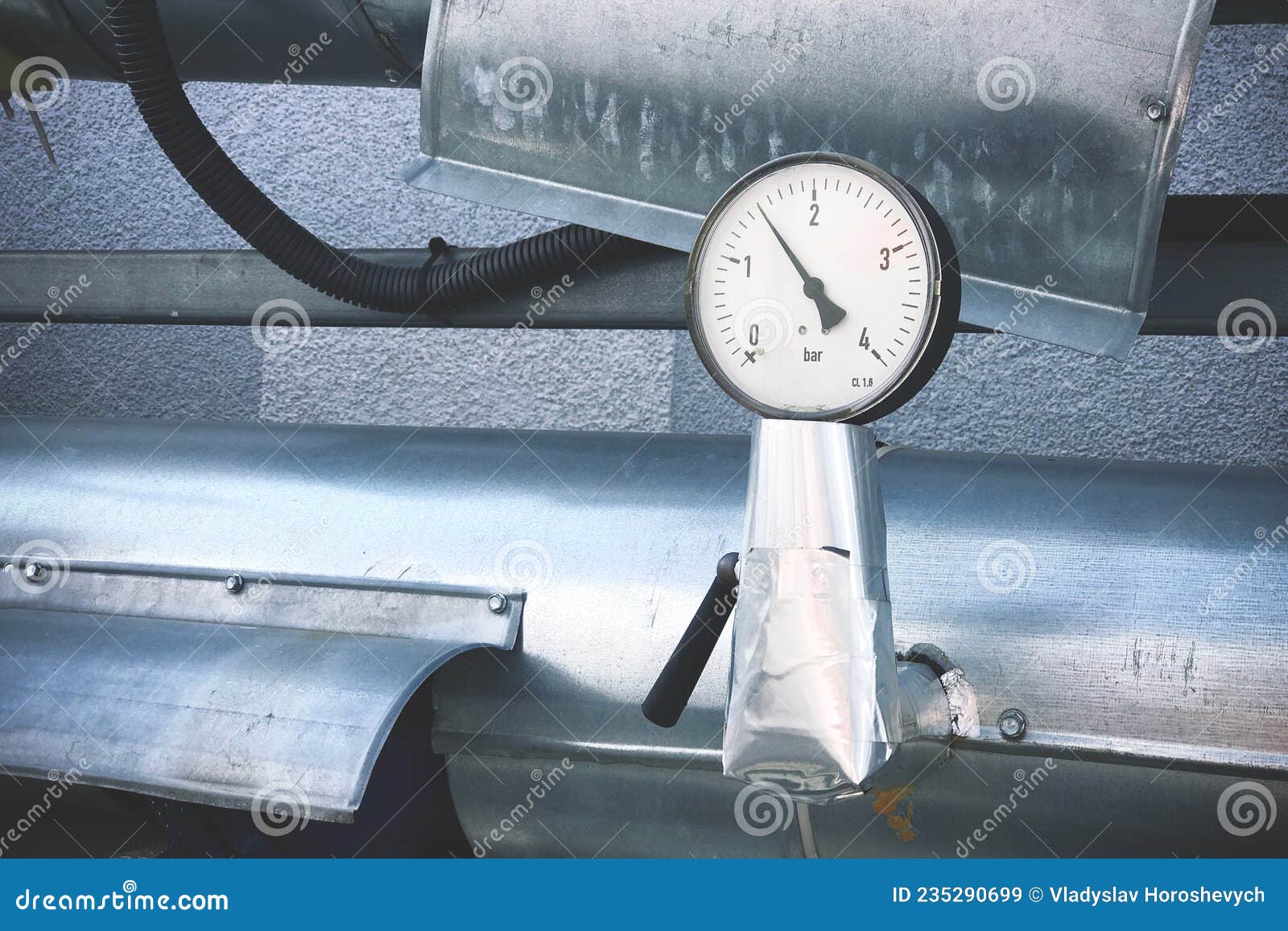 Pressure Sensor. Sensor in the Piping System Stock Image - Image of ...