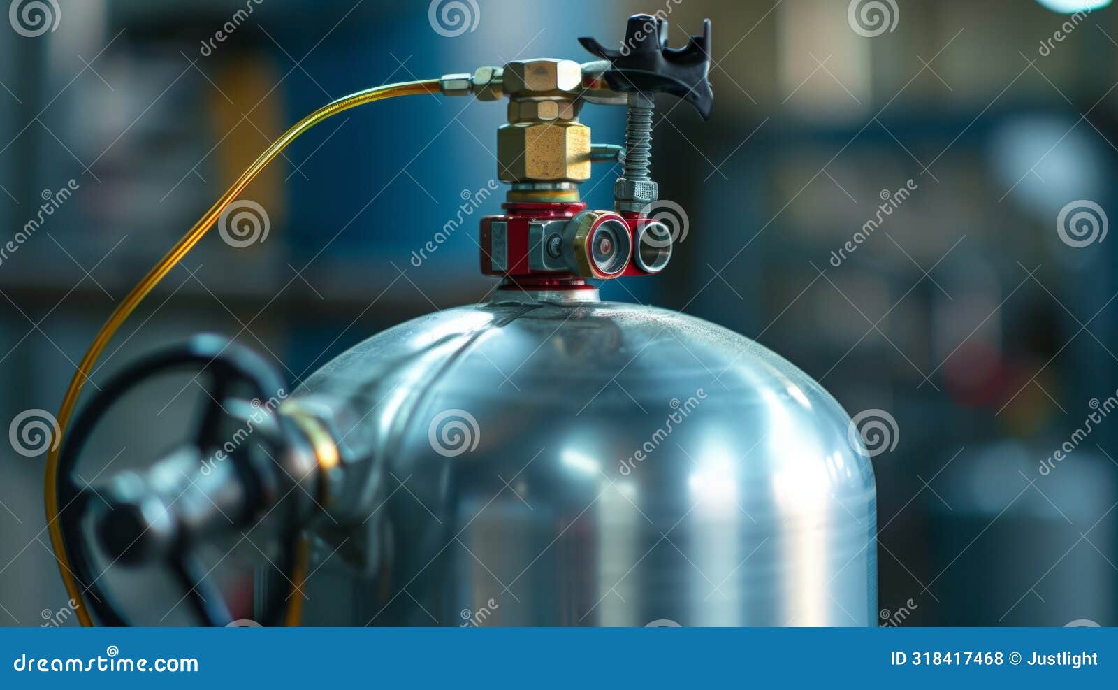 The Pressure Tank a Cylindrical Metal Container Where the Compressed ...