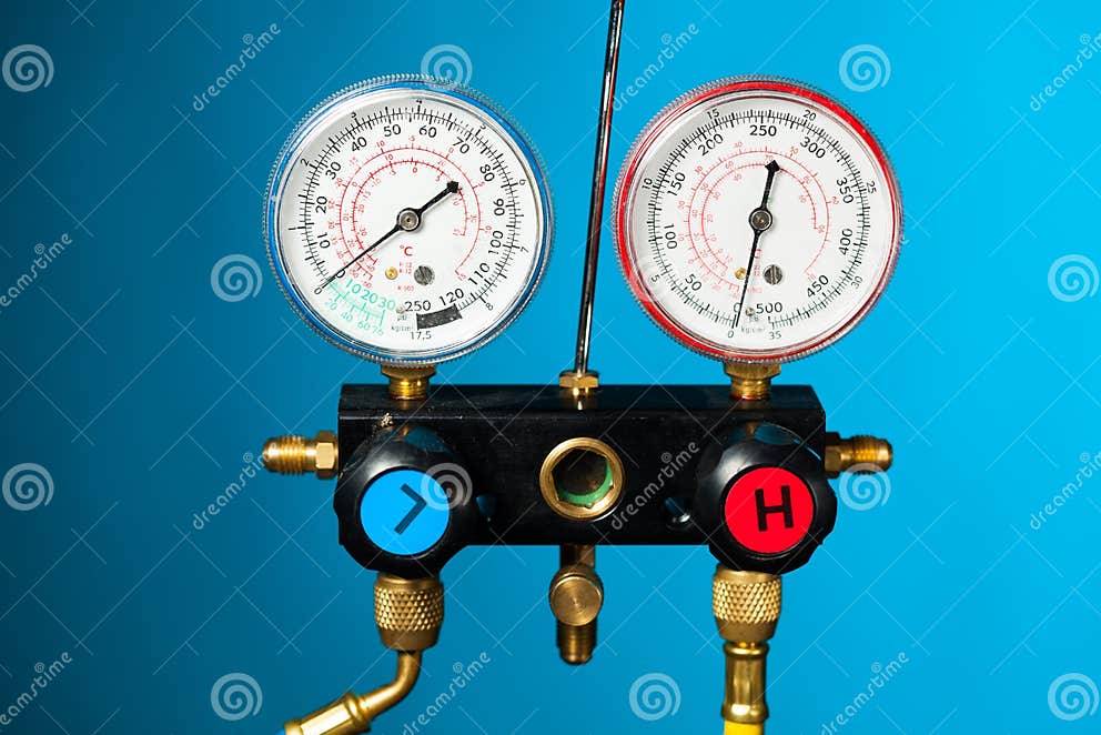Pressure and Temperature Control Meter Stock Image - Image of ...