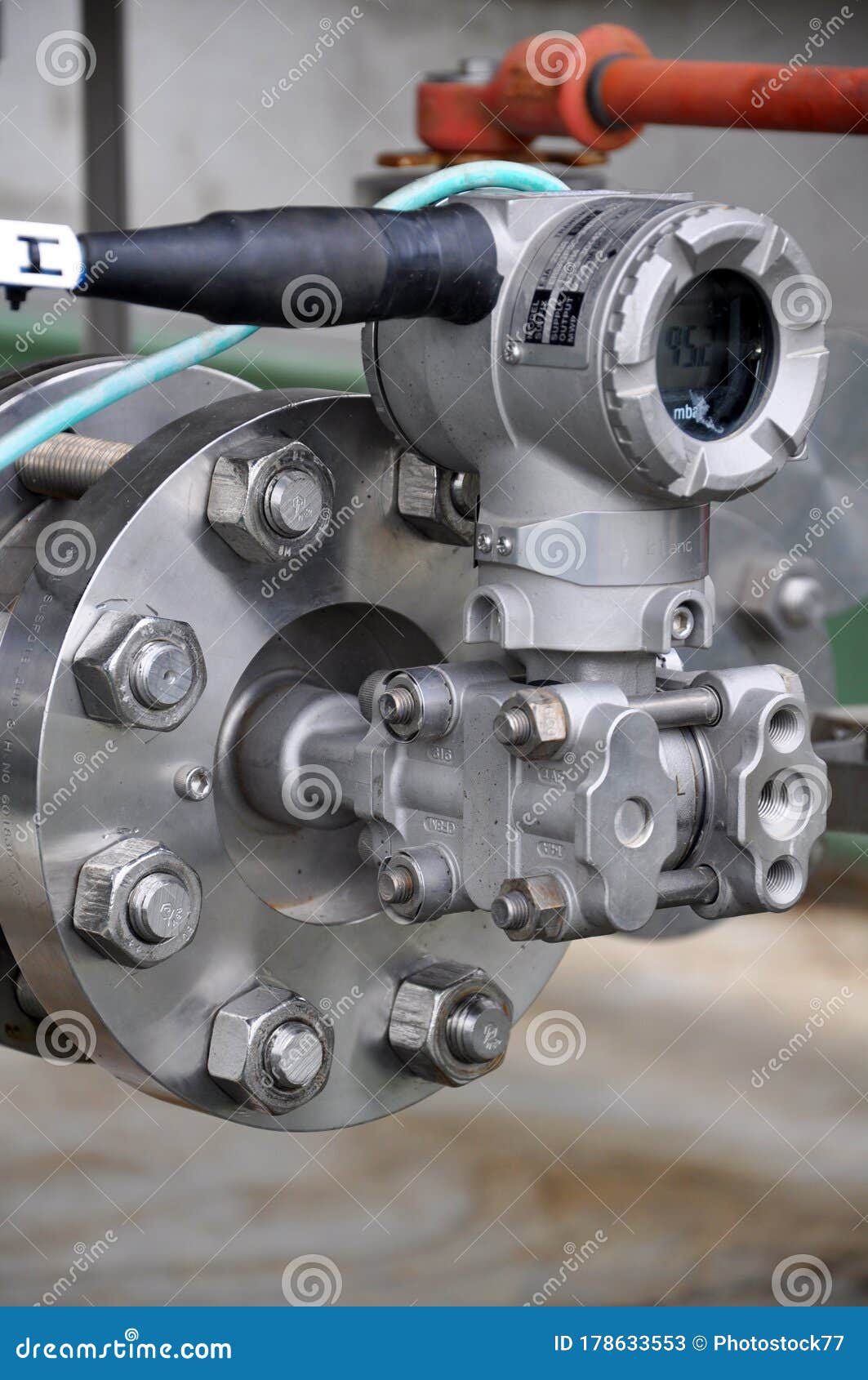 The Pressure Transmitter Installed on Process Equipment Stock Image ...