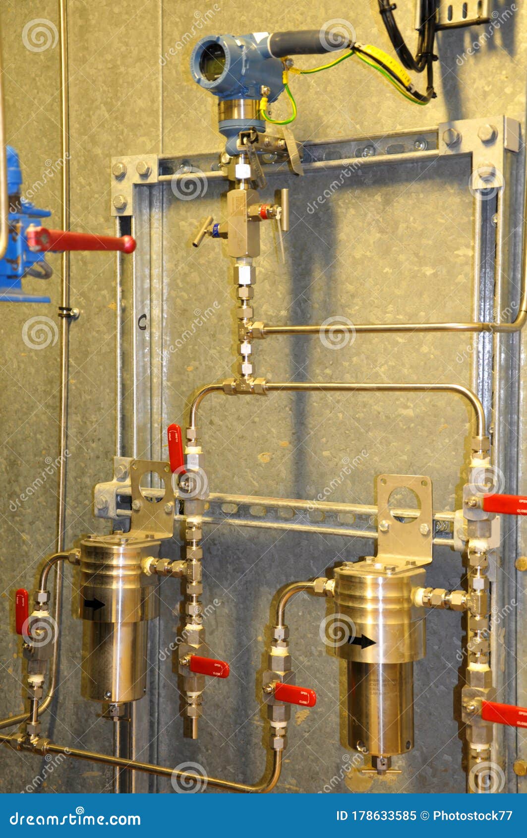 The Pressure Transmitter Installed on Process Equipment Stock Image ...