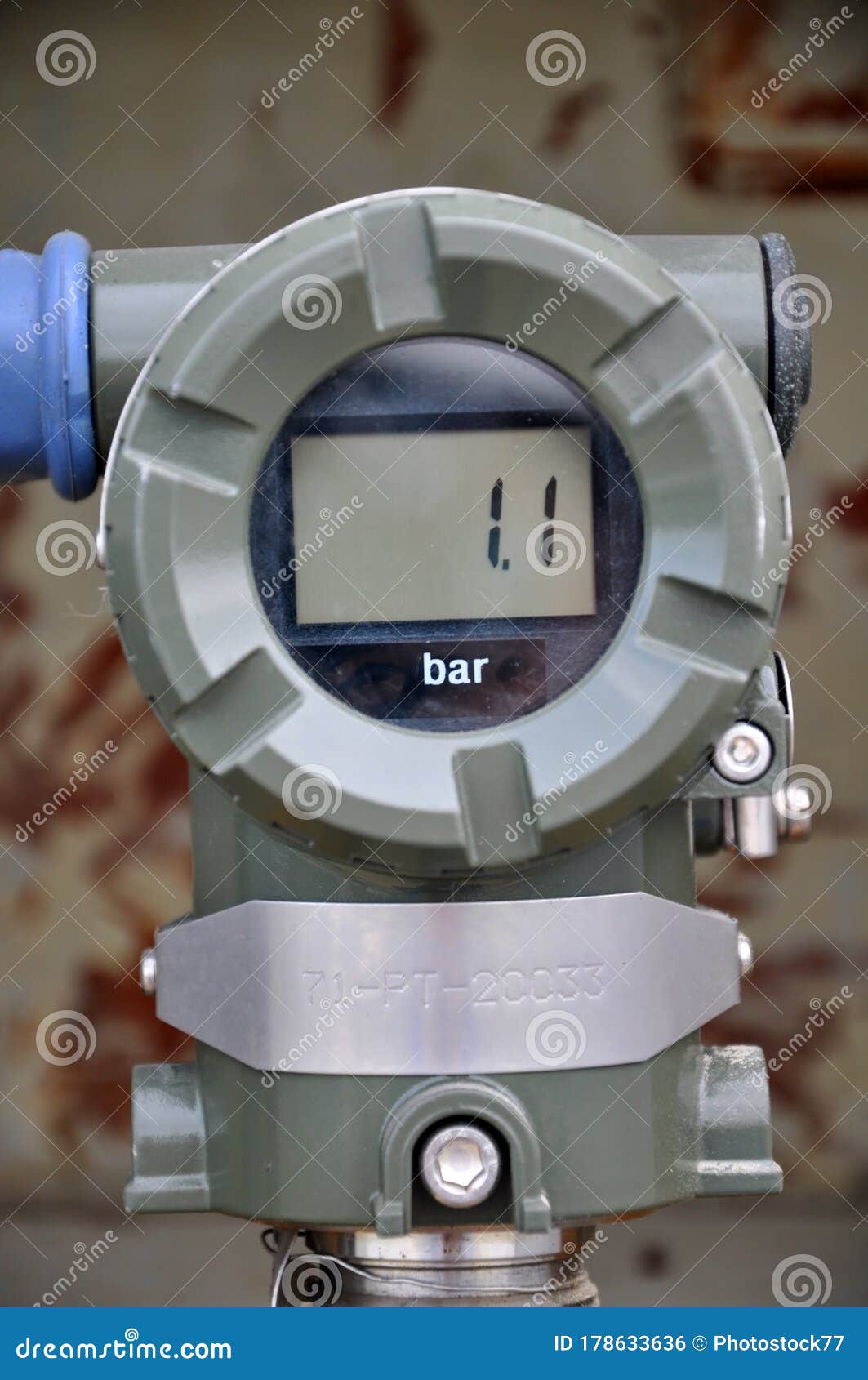 The Pressure Transmitter Installed On Process Equipment Royalty-Free ...