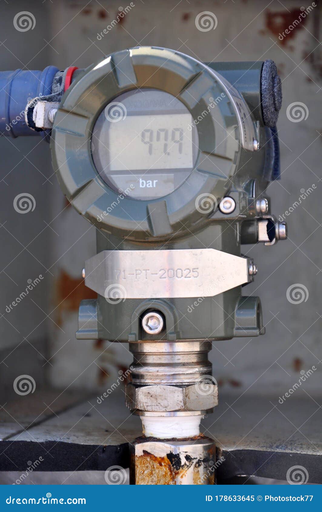 The Pressure Transmitter Installed on Process Equipment Stock Image ...