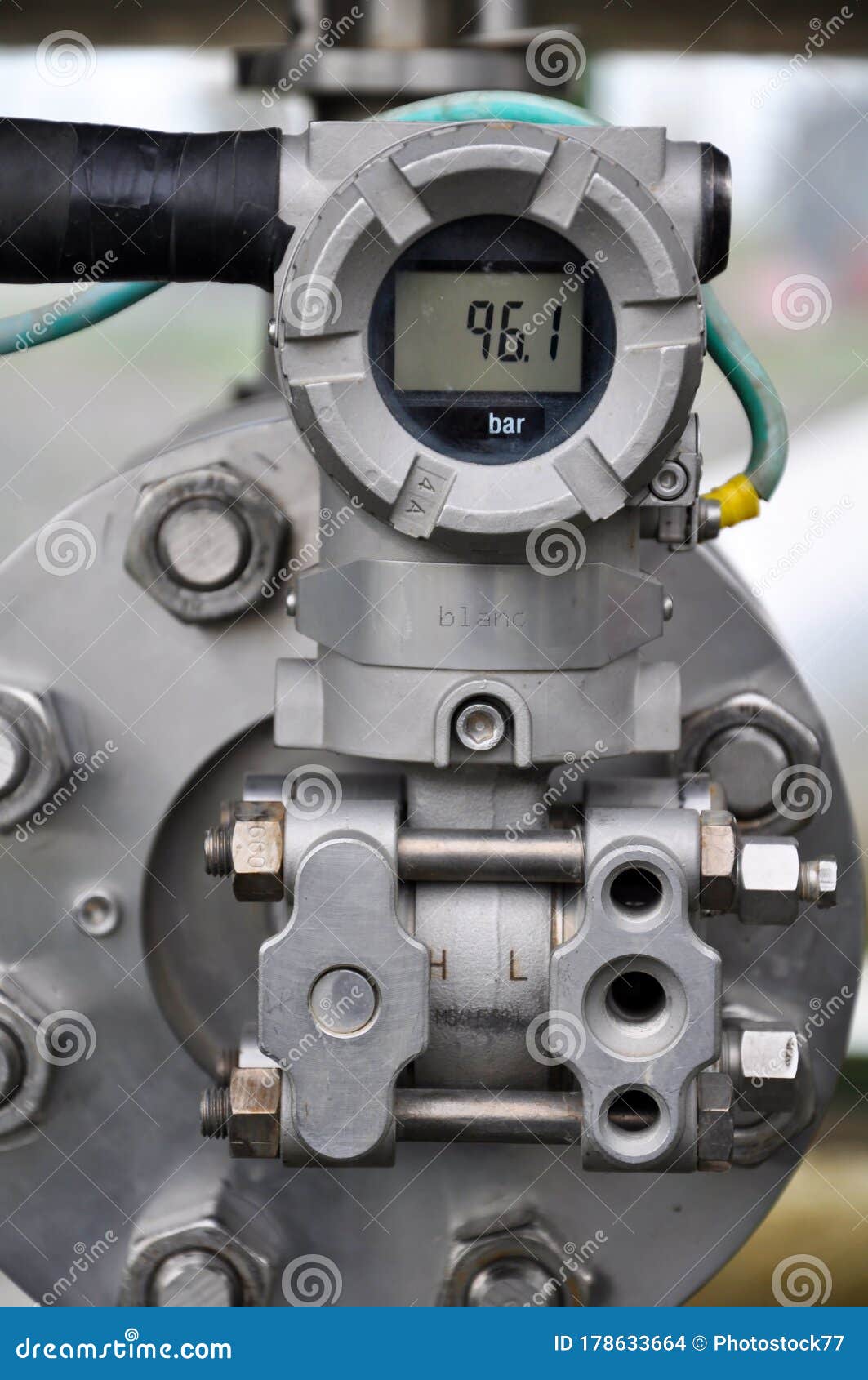 The Pressure Transmitter Installed on Process Equipment Stock Photo ...