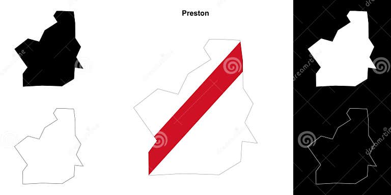 Preston outline map stock illustration. Illustration of england - 334904497