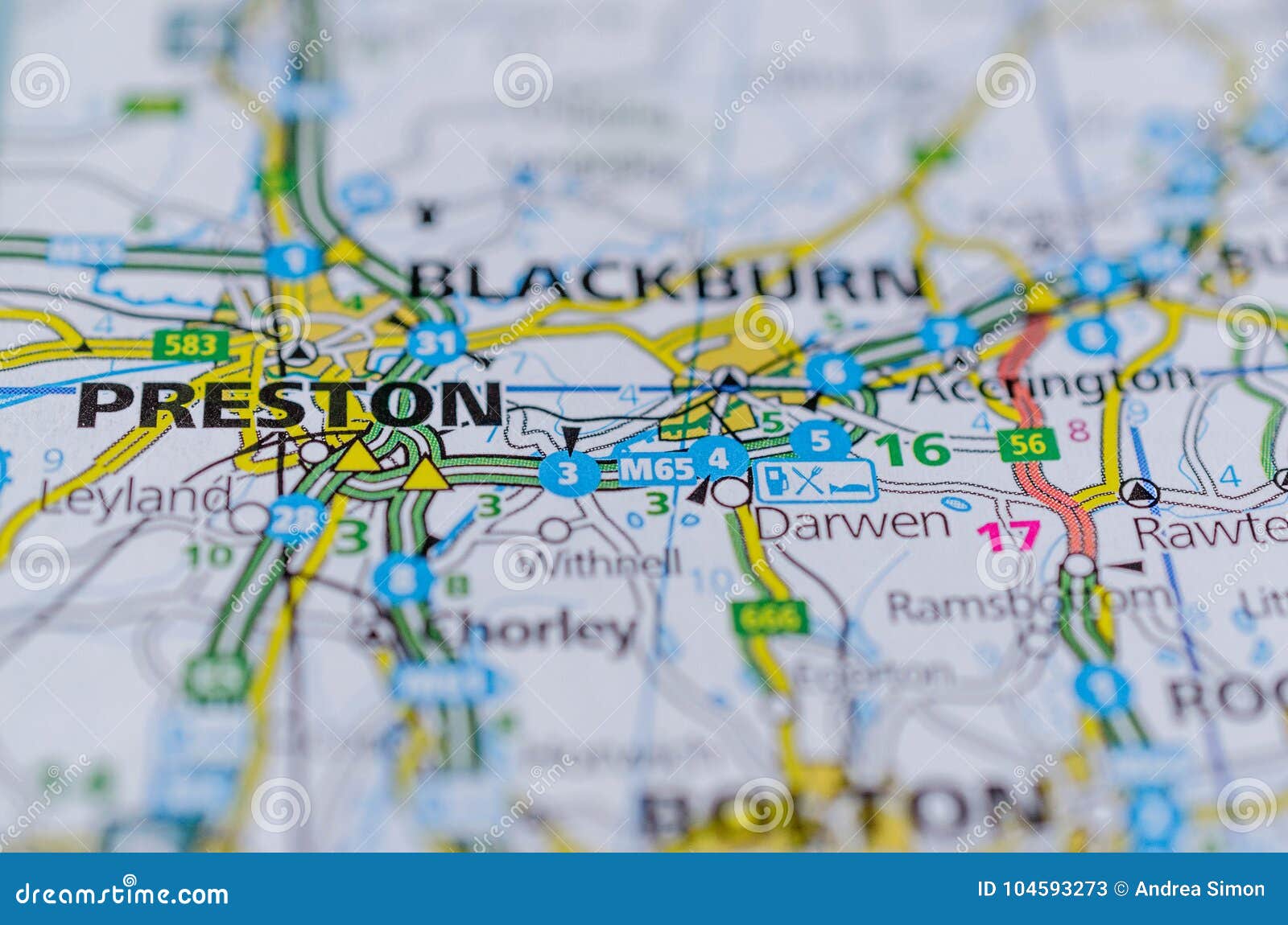Preston no mapa imagem de stock. Imagem de fundo, turismo - 104593273