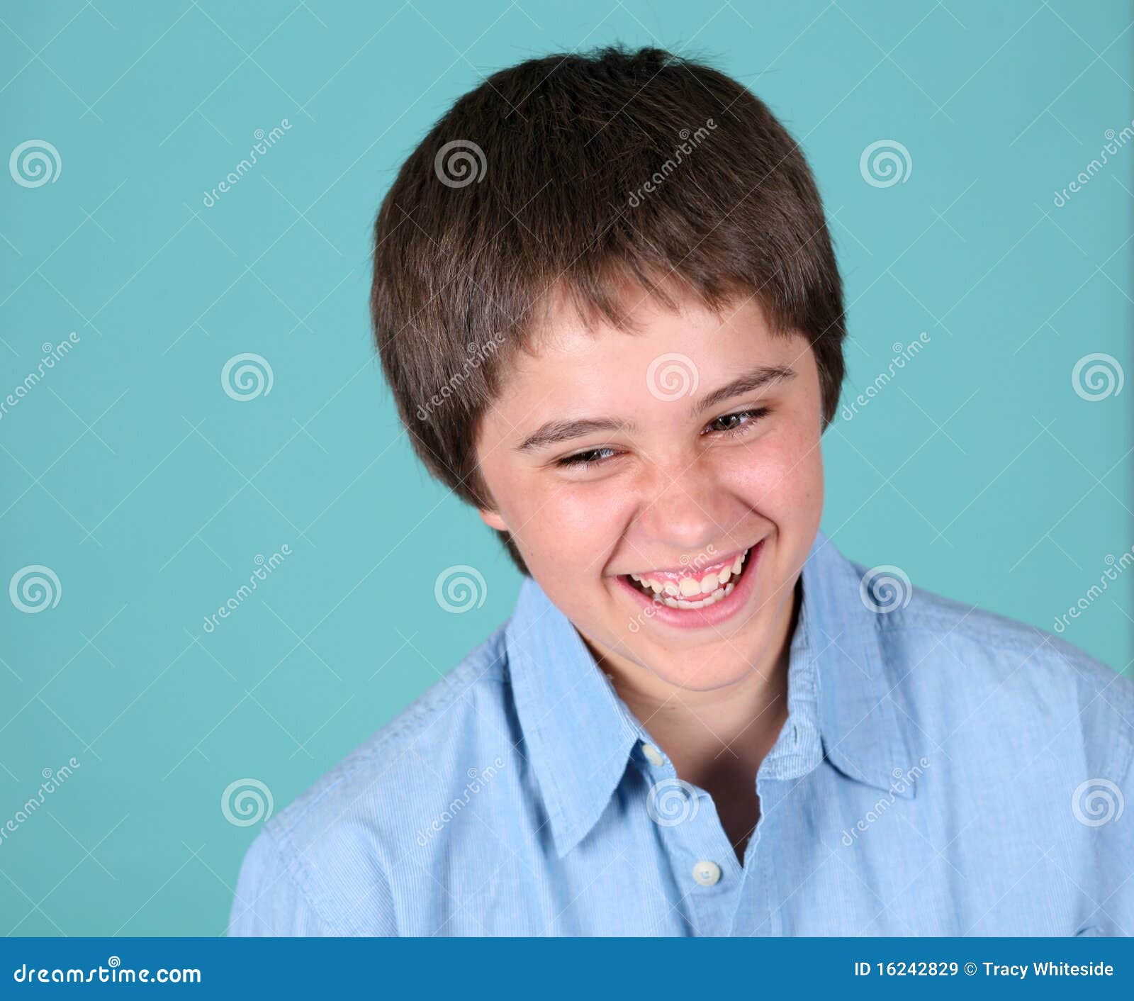 Laughing Tween Girl With Messy Hair Holding A Stick Stock Photography ...
