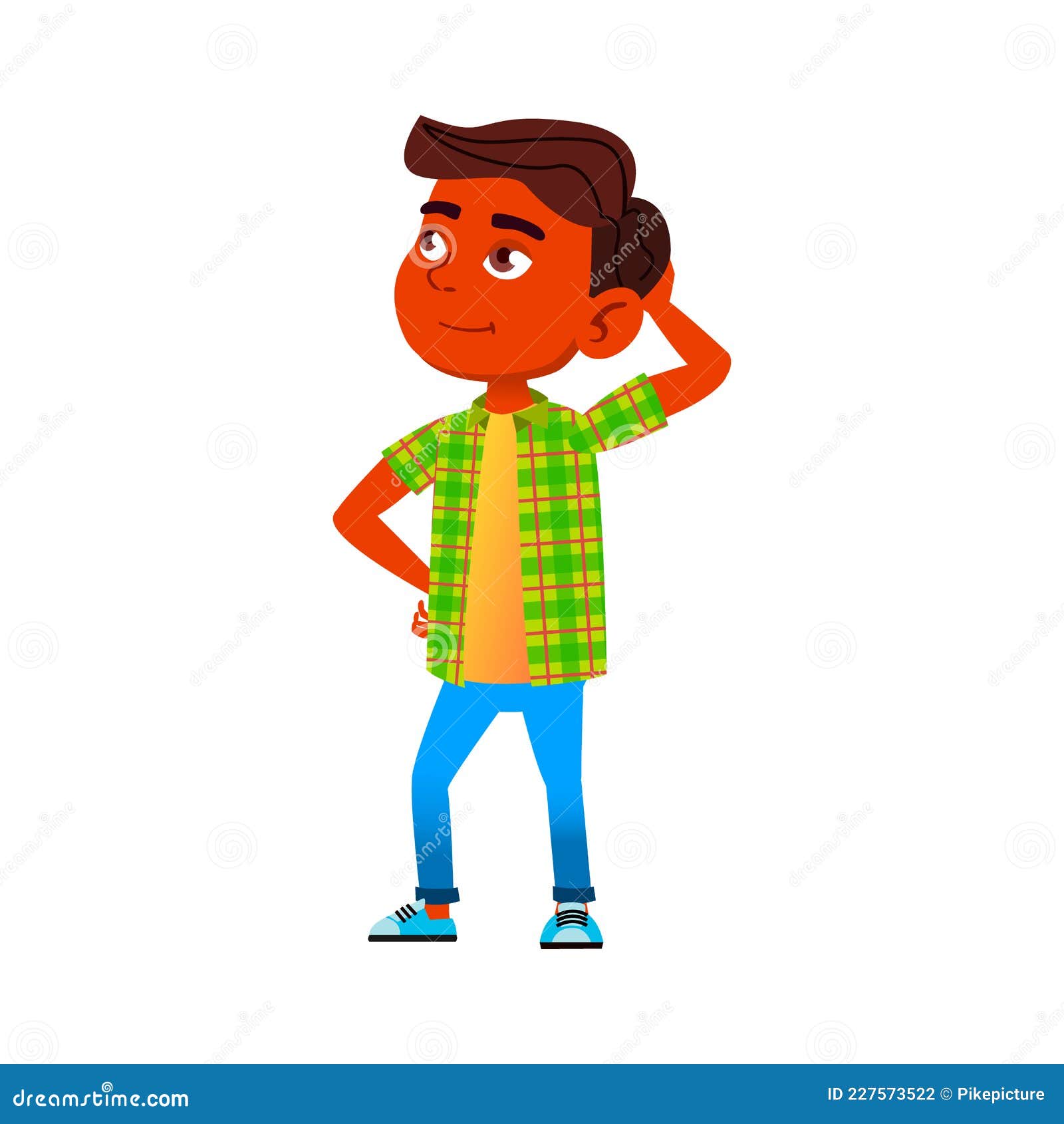 Preteen Boy Thinking for Solving Problem Vector Stock Vector ...