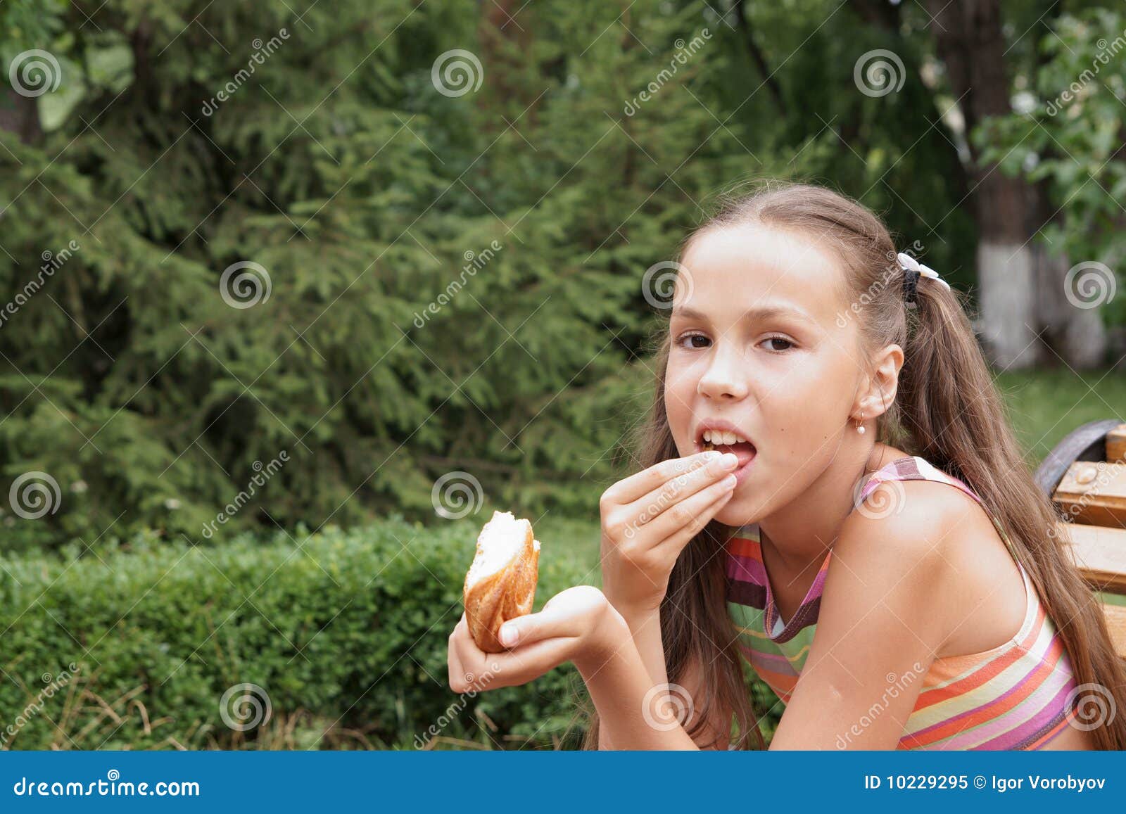 Girl Eats Raspberry Jam Royalty-Free Stock Photography | CartoonDealer ...