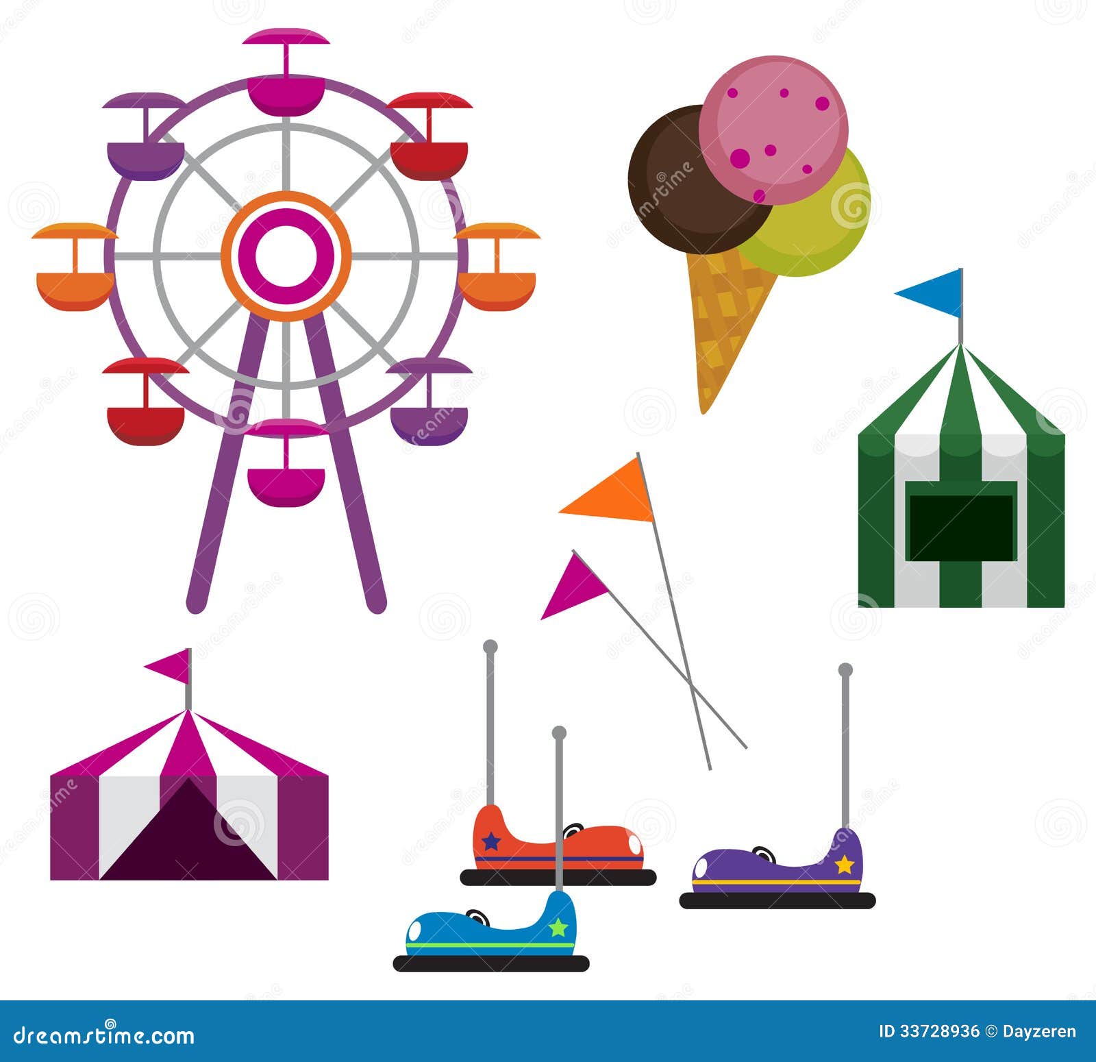 Pretpark vector illustratie. Illustration of ritten, vakanties - 33728936