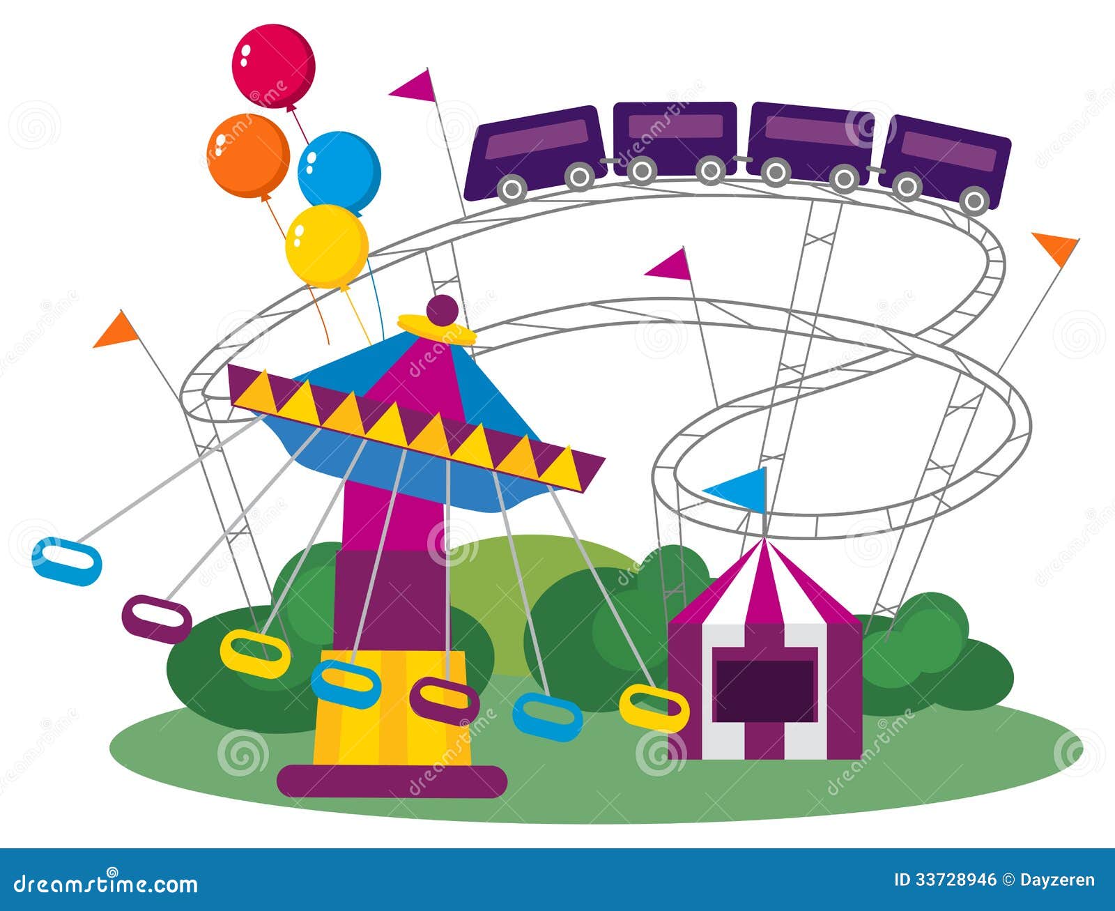 Pretpark vector illustratie. Illustration of tent, vector - 33728946