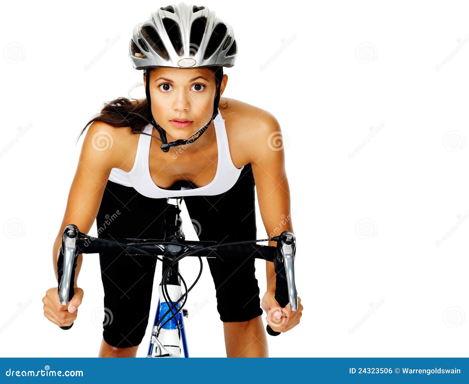 Pretty active cyclist stock photo. Image of healthy, pose - 24323506