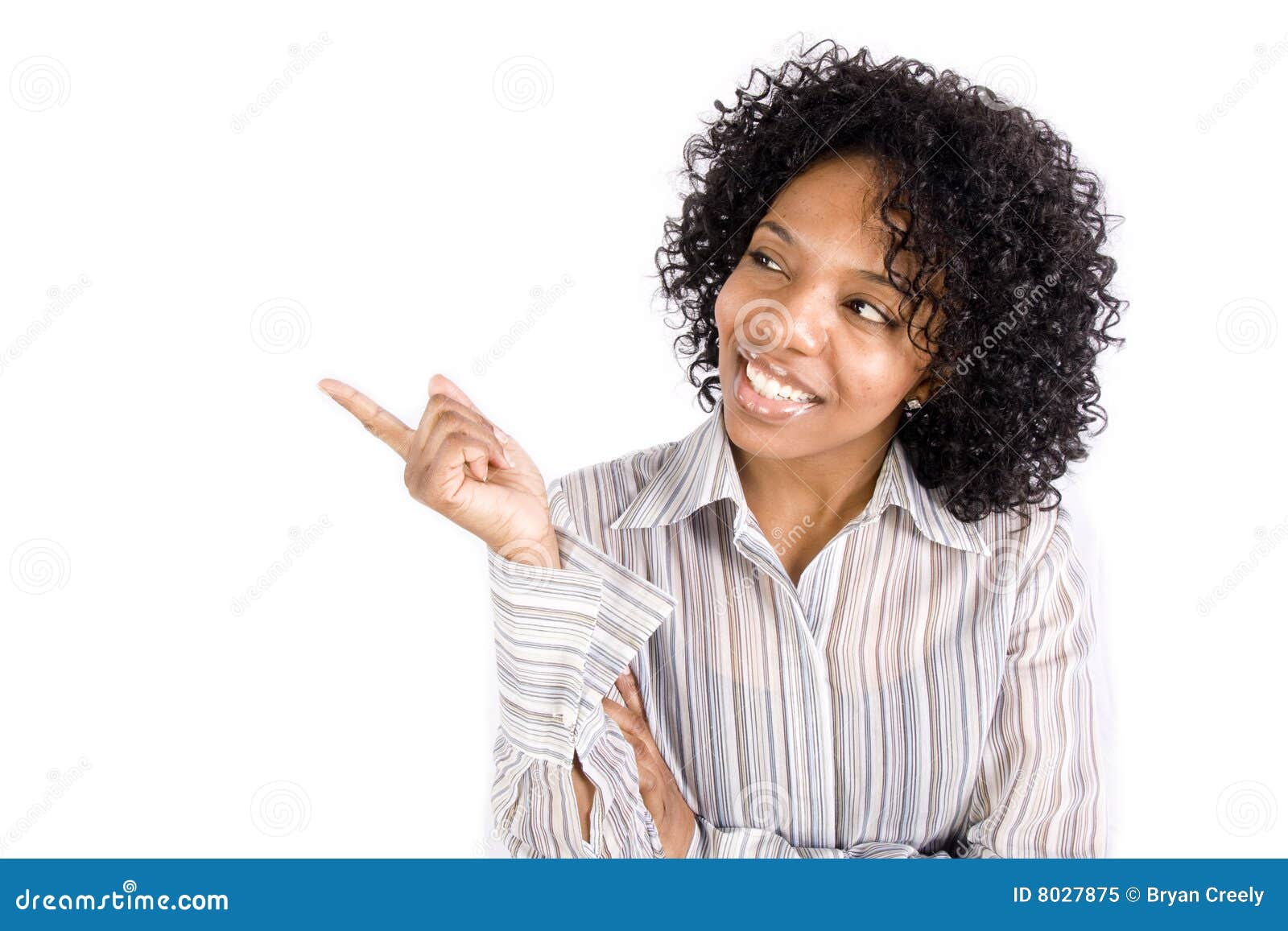 A Pretty African American Woman Pointing Stock Image - Image of diverse ...