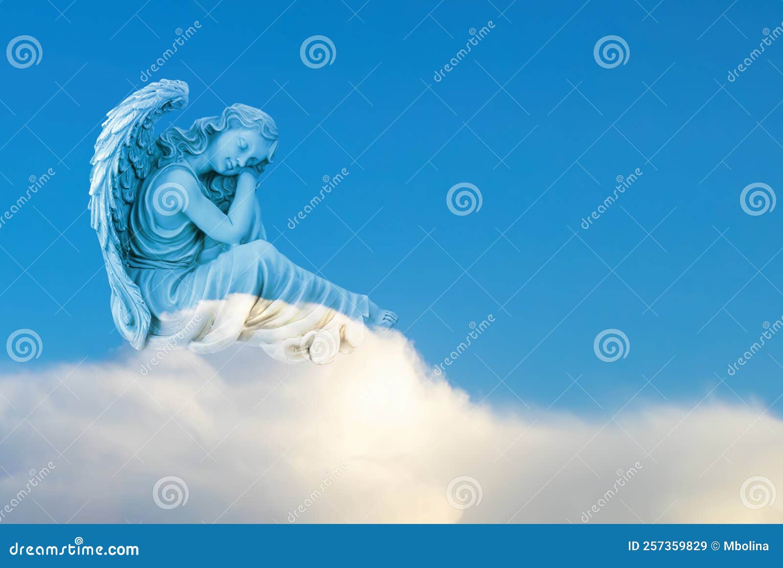Pretty Angel Sleeping on a Cloud Stock Image - Image of beauty ...