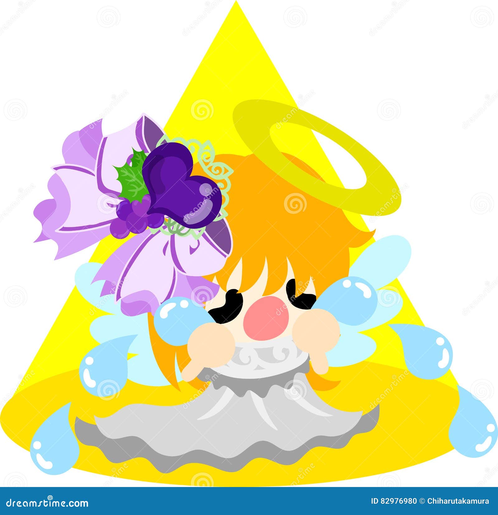 Sad Cupid Crying Vector Cartoon Illustration | CartoonDealer.com #207390751