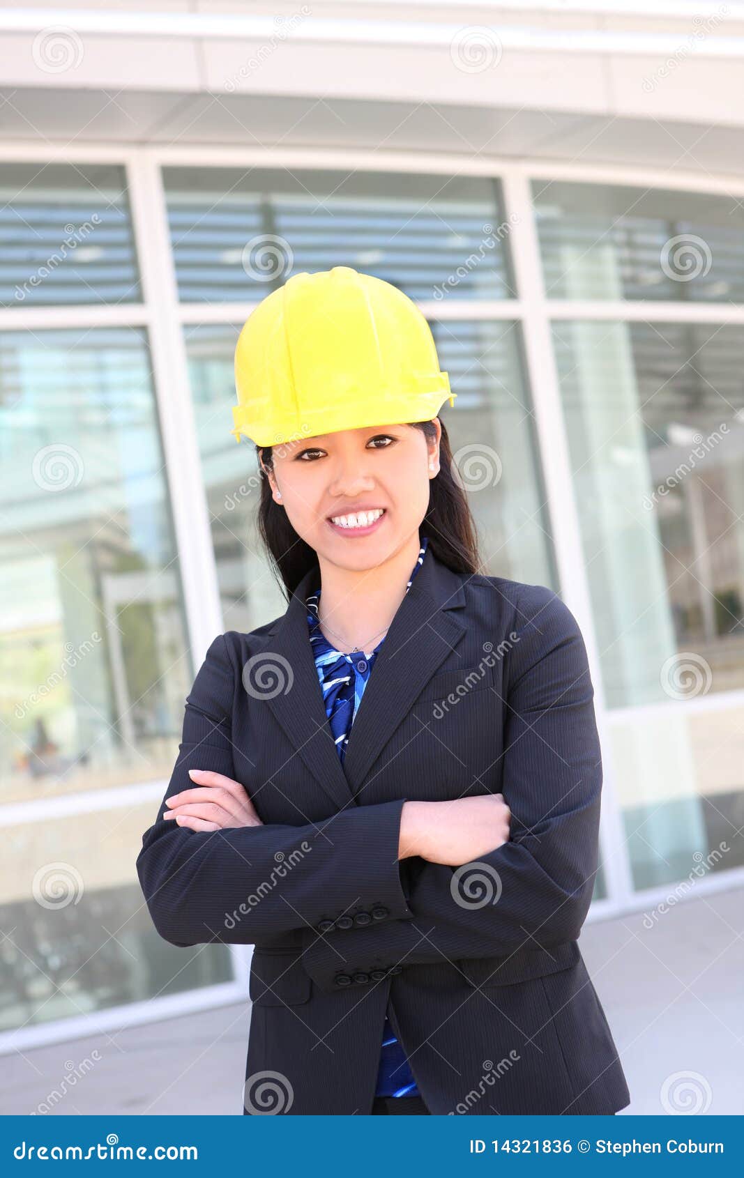 Pretty Asian Construction Woman Stock Photo - Image of consultant ...