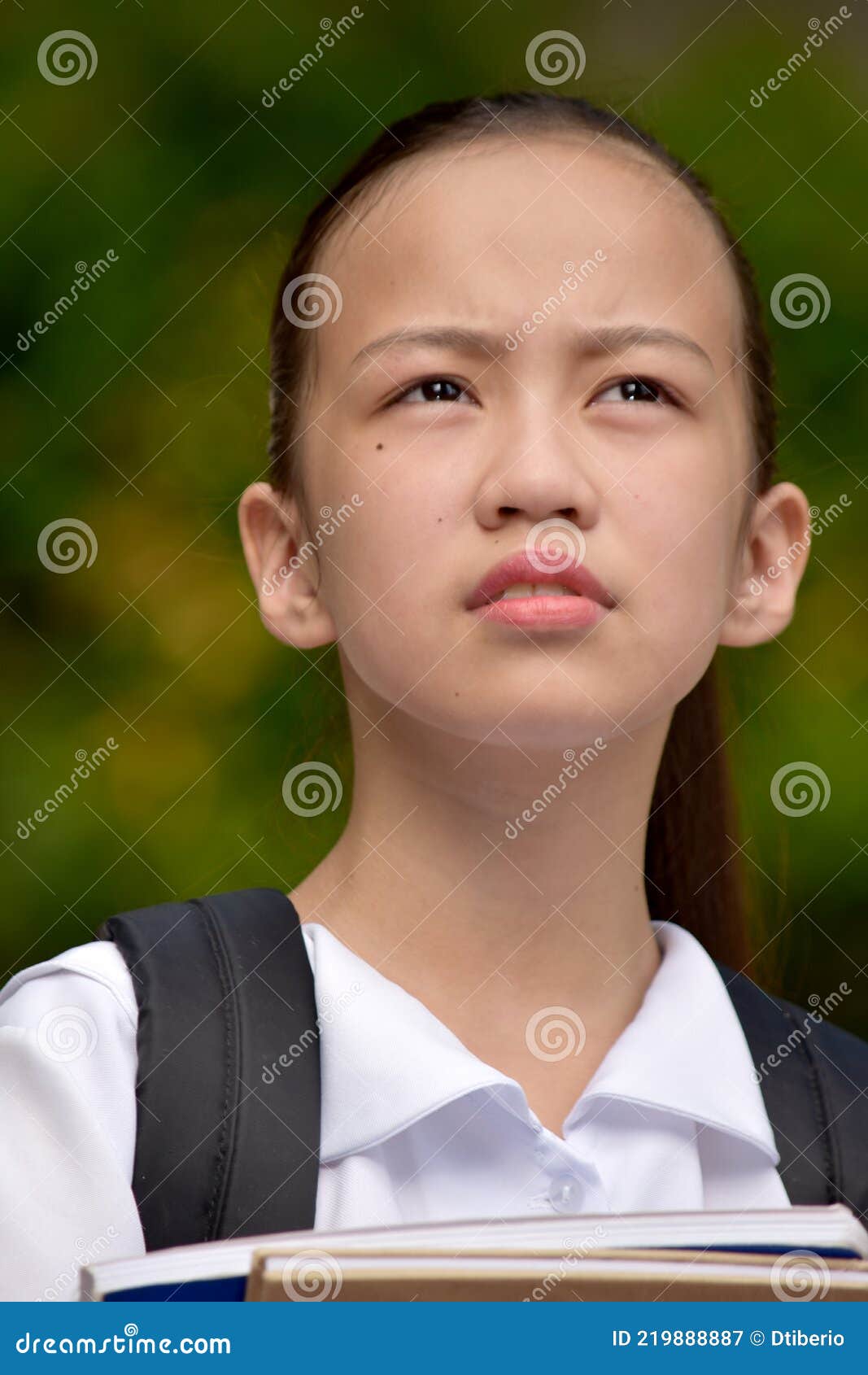 A Pretty Asian Girl Student Wondering Stock Image - Image of student ...