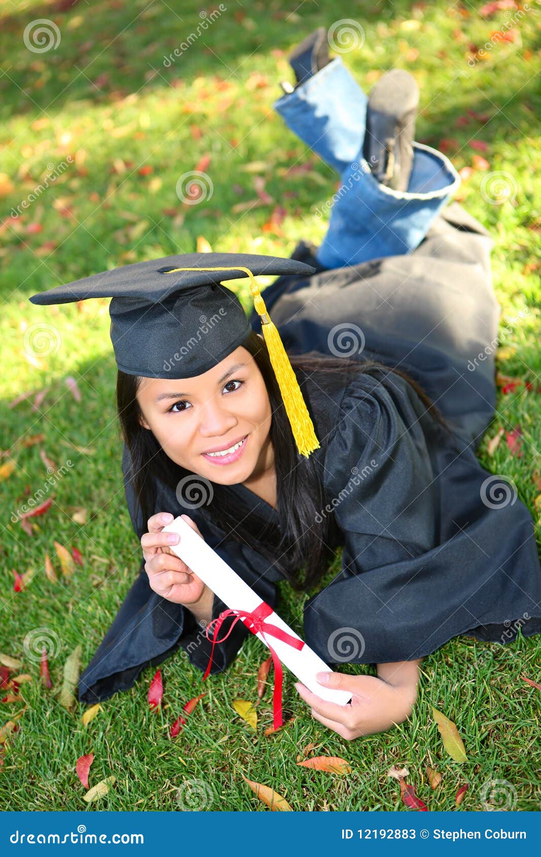 Pretty Asian Graduation Woman Stock Image - Image of excitement, girl ...