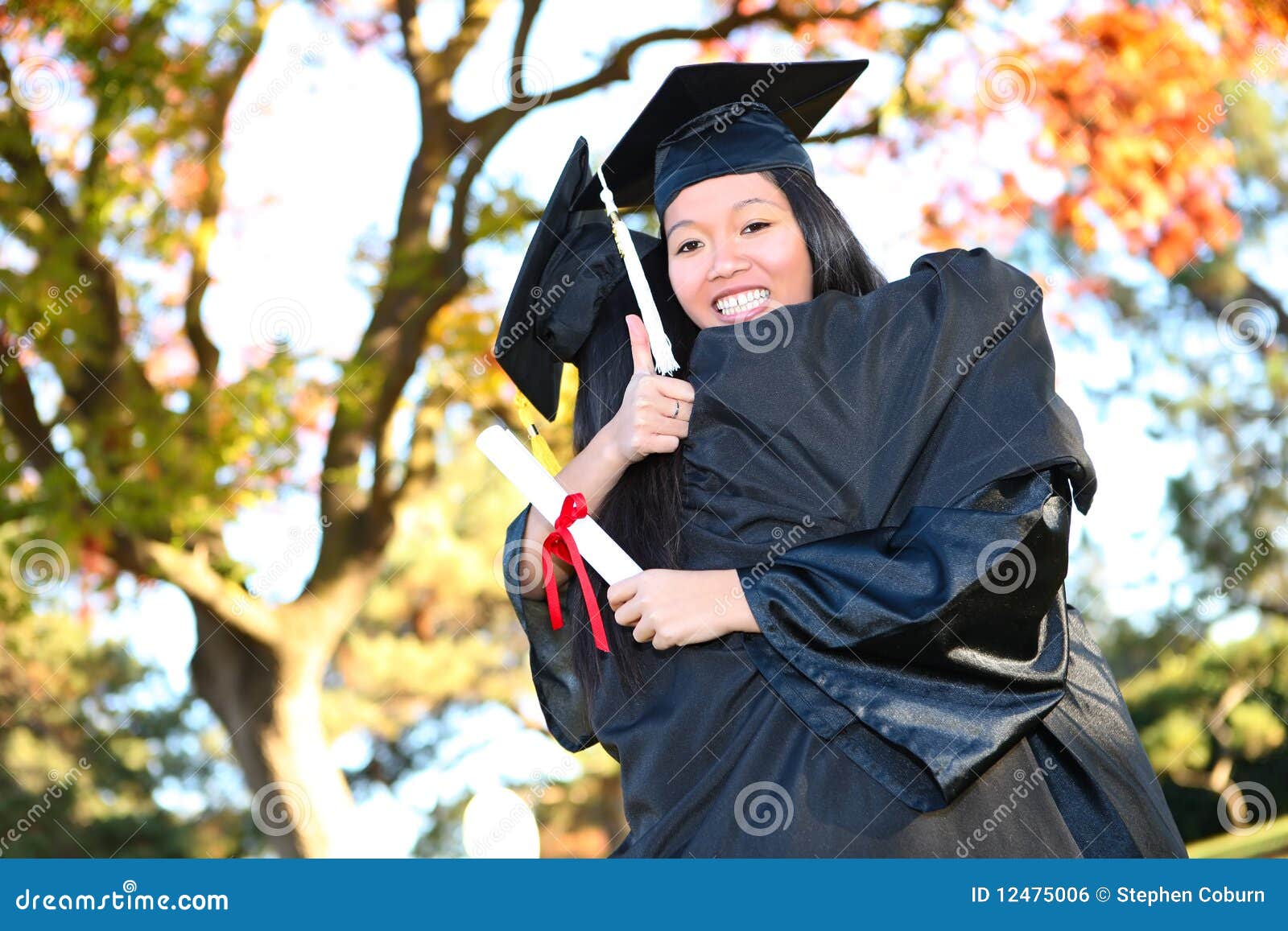 Pretty Asian Graduation Woman Stock Photo - Image of accomplishment ...