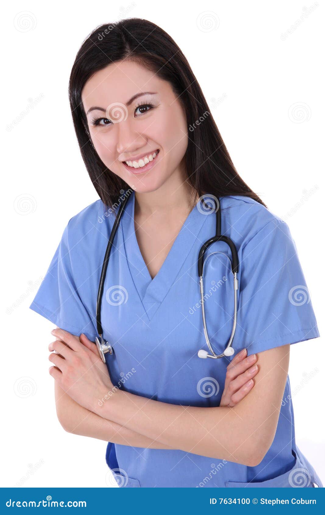 Pretty Asian Nurse stock photo. Image of help, attractive - 7634100