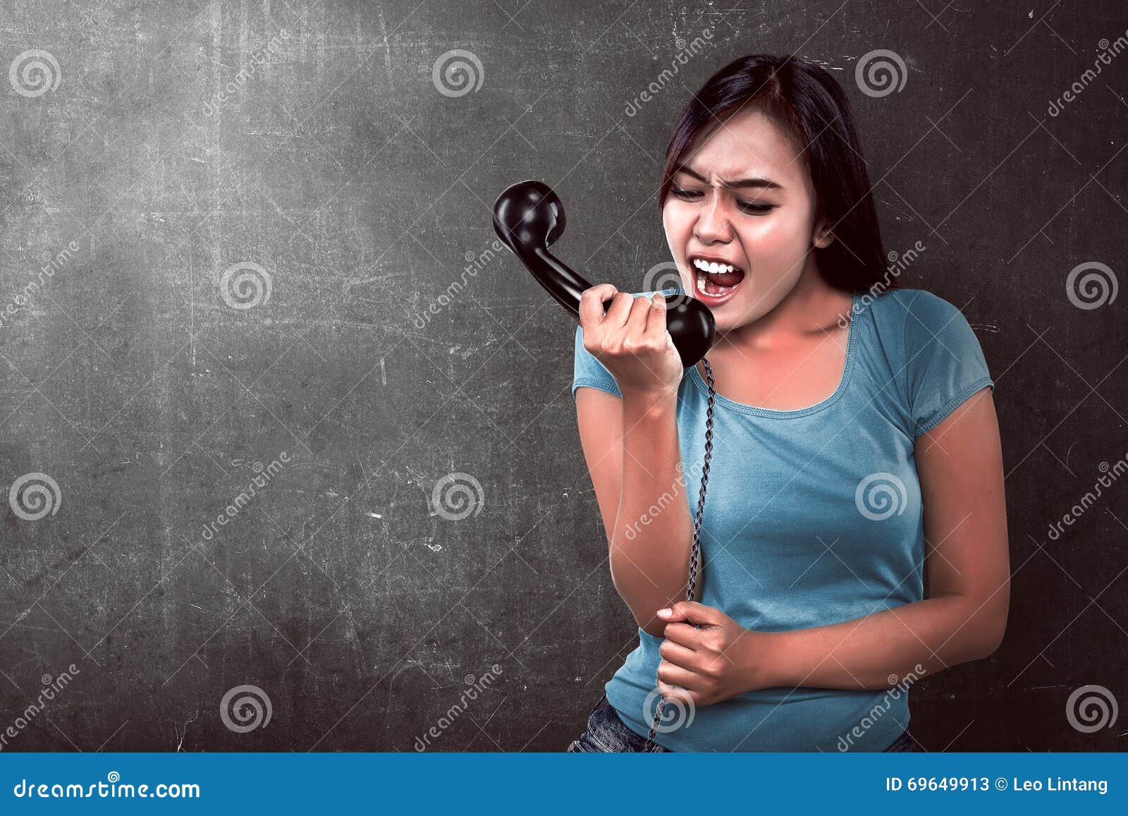 Pretty Asian Woman Get Angry on the Phone Stock Image - Image of lovely ...