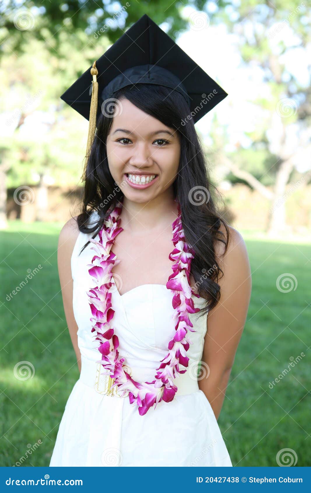 Pretty Asian Woman Graduation Stock Photo - Image of excitement ...