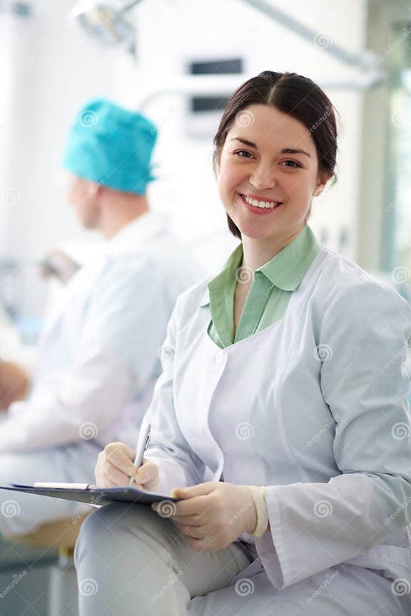 Pretty assistant stock image. Image of caucasian, attractive - 26268109