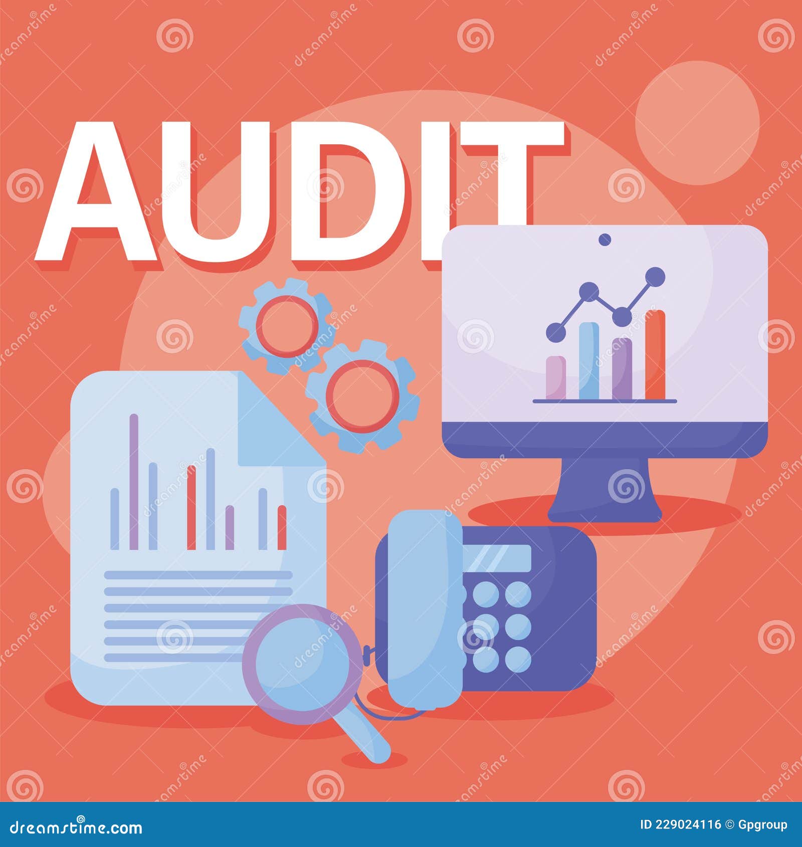 Pretty audit poster stock vector. Illustration of inspector - 229024116