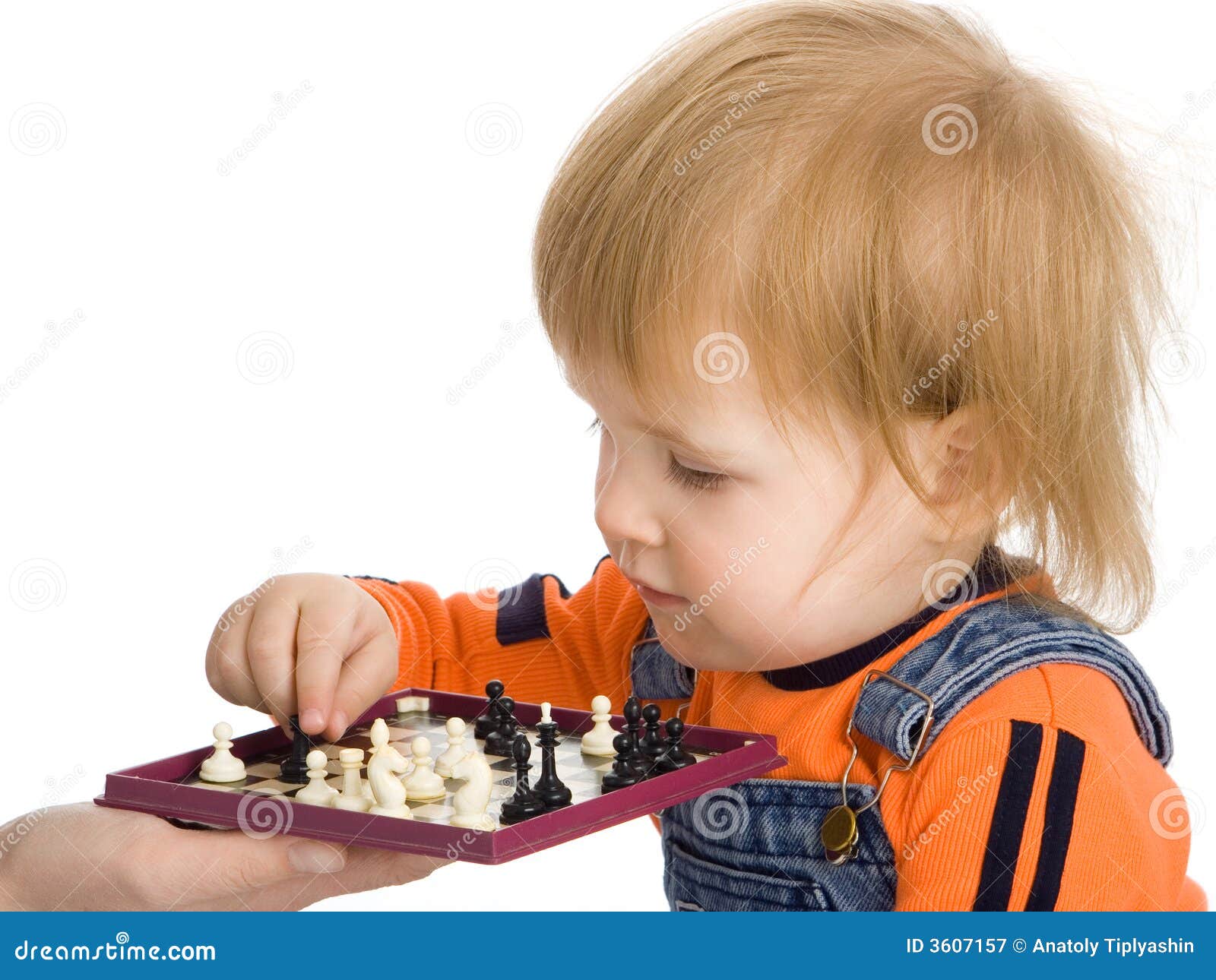 Pretty baby play chess stock image. Image of beautiful - 3607157
