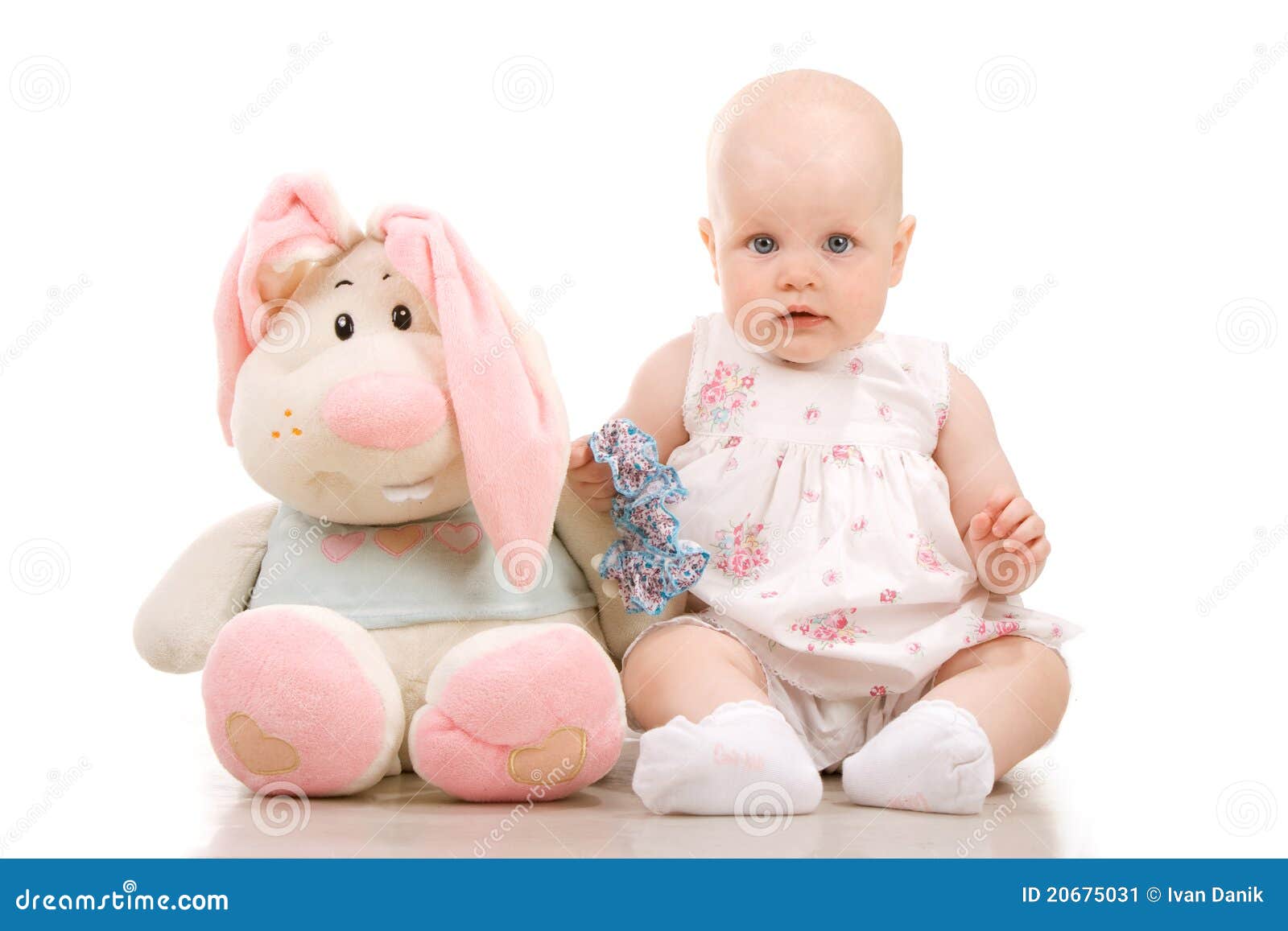 Pretty baby and rabbit stock image. Image of alone, white - 20675031