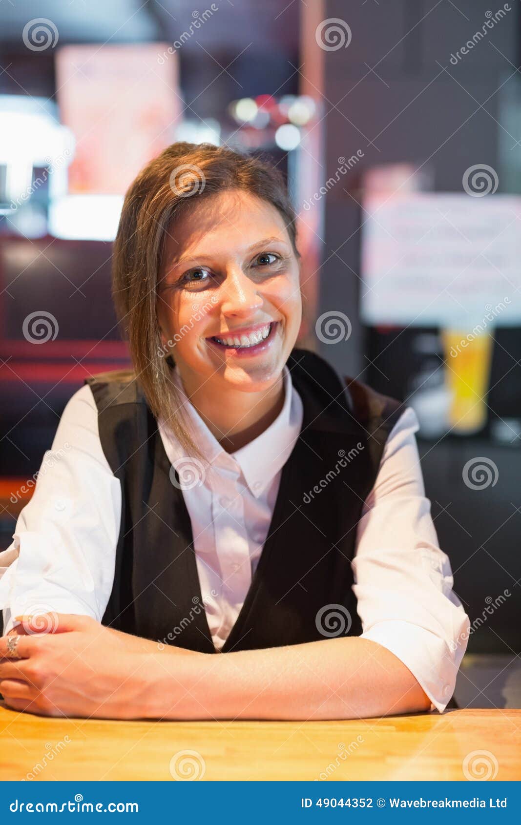 Pretty Barmaid Smiling at Camera Stock Photo - Image of happy, industry ...