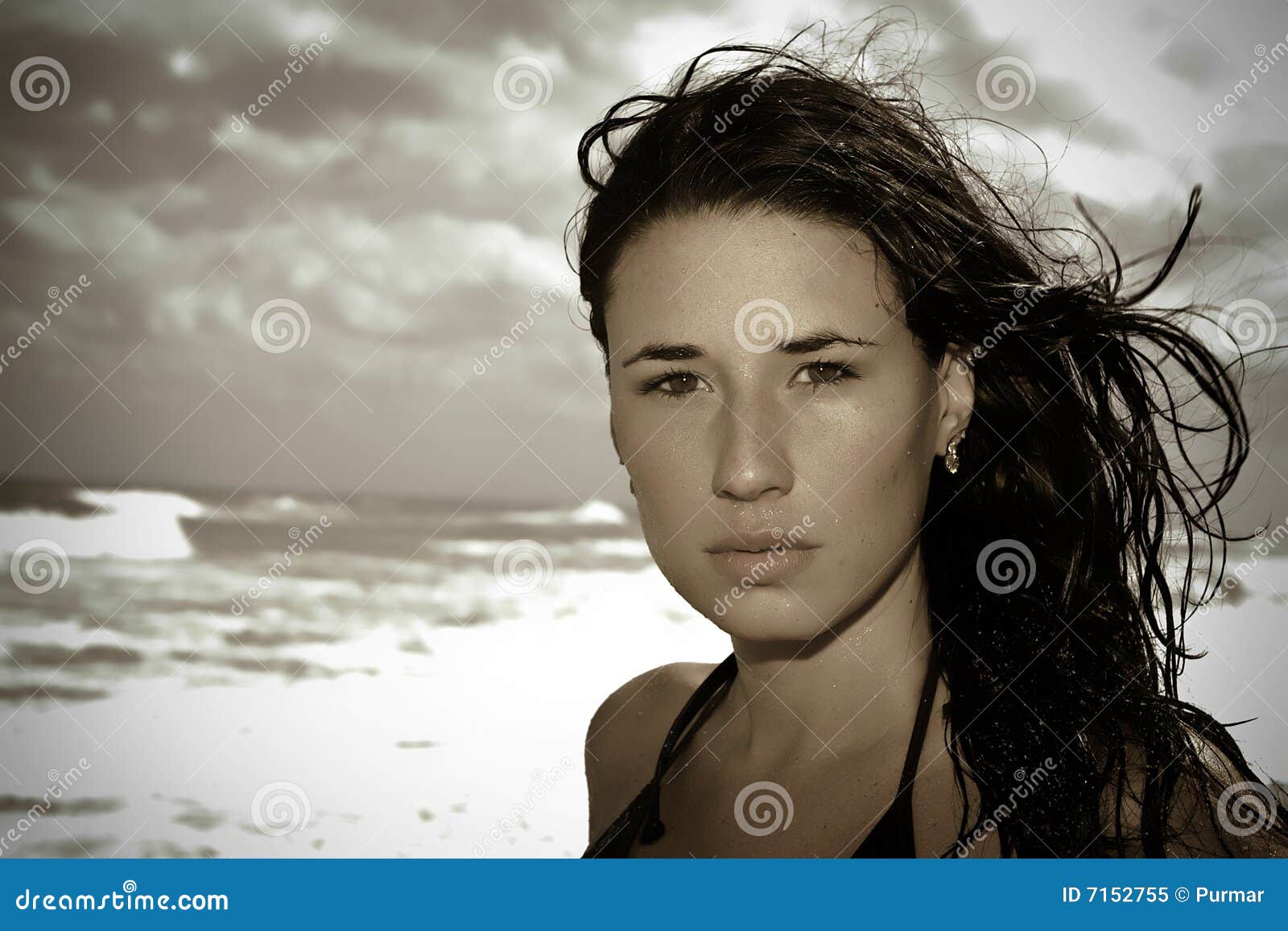 Pretty at the beach stock image. Image of vacation, sand - 7152755