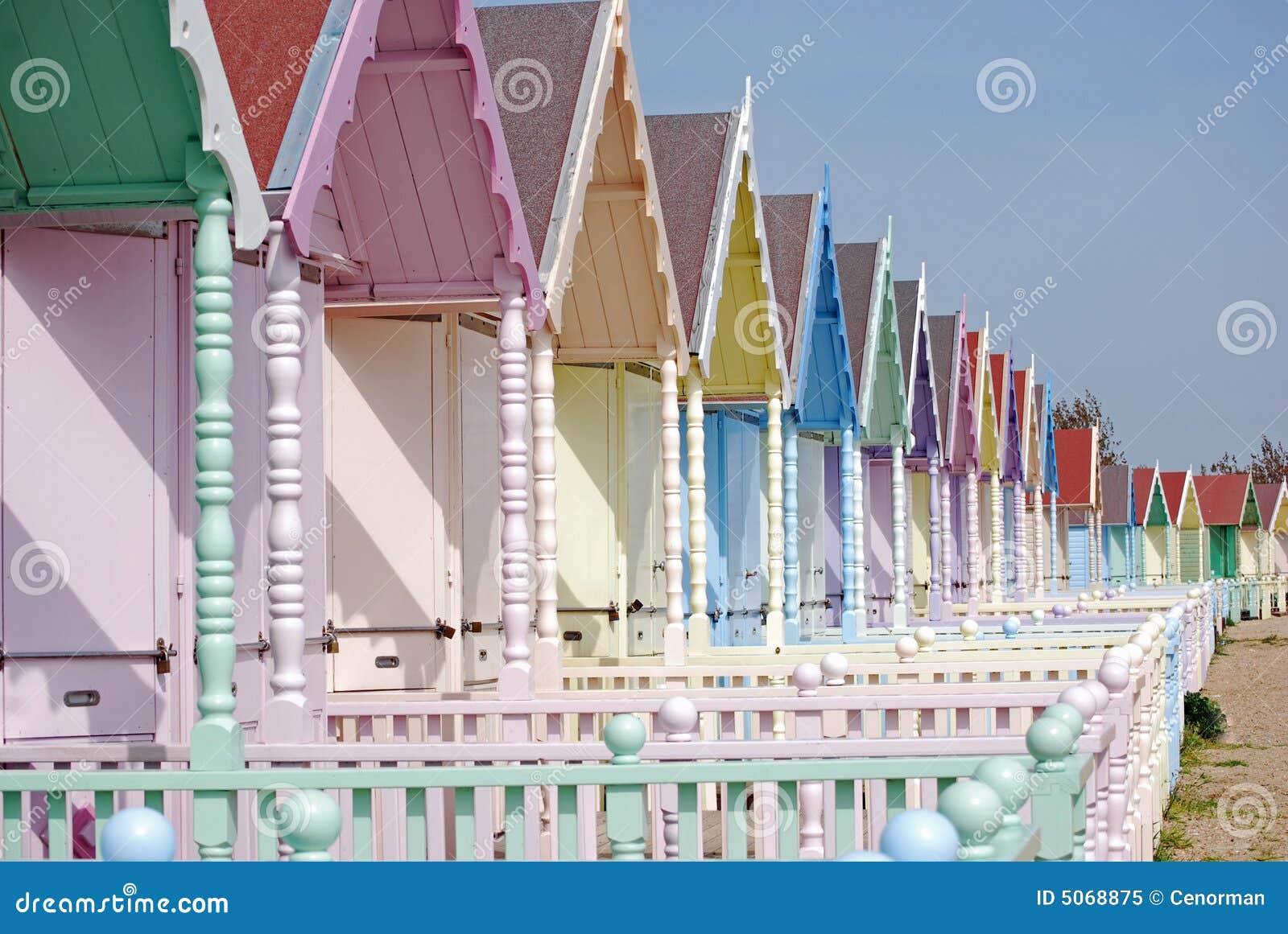 Pretty beach huts stock image. Image of colourful, relax - 5068875