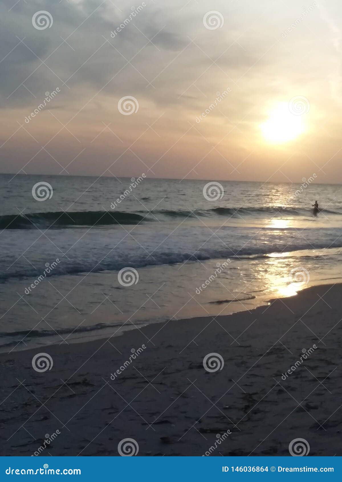 Pretty Beach Sunset stock photo. Image of pretty, beach - 146036864