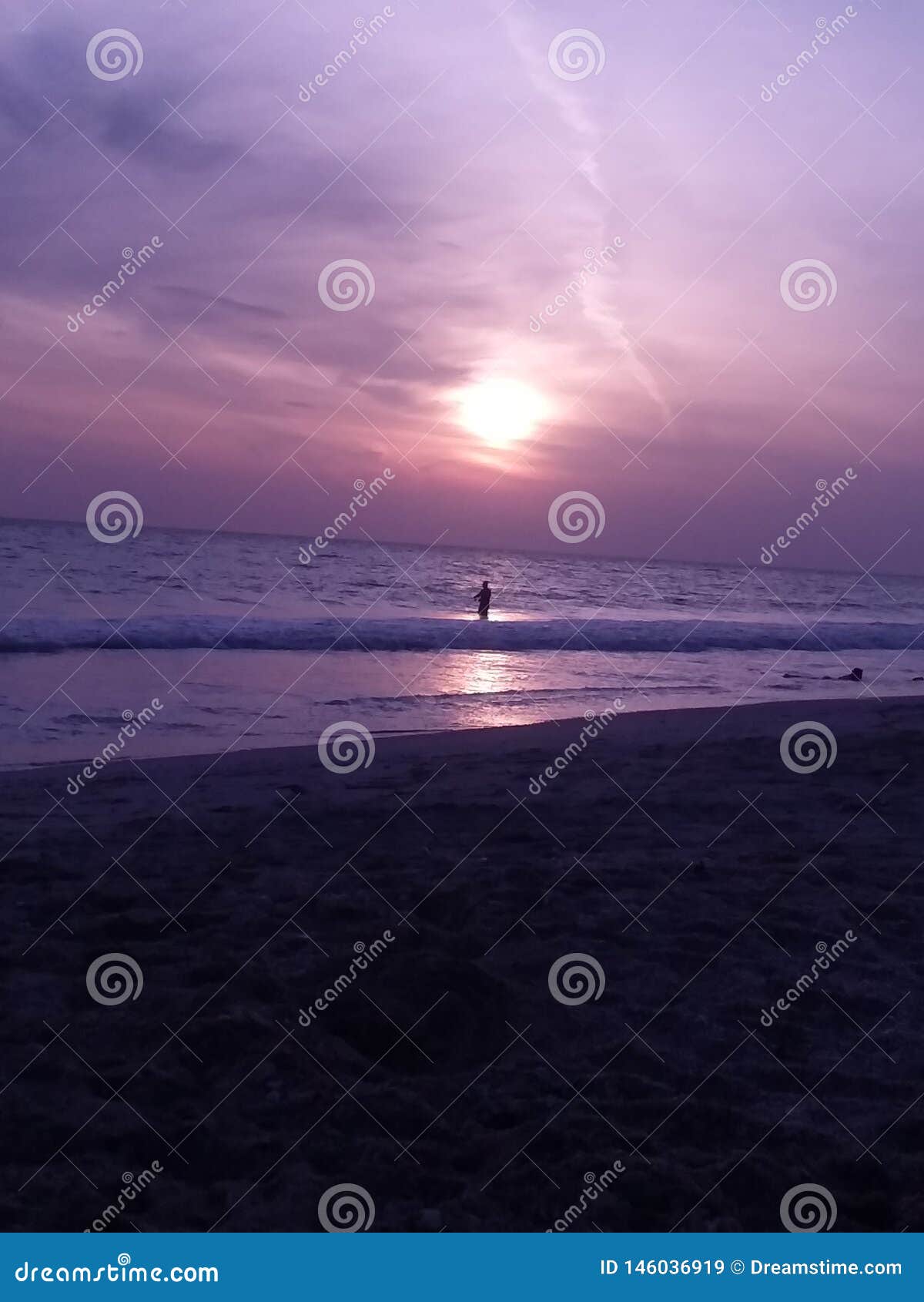 Pretty Beach Sunset stock image. Image of beach, sunset - 146036919