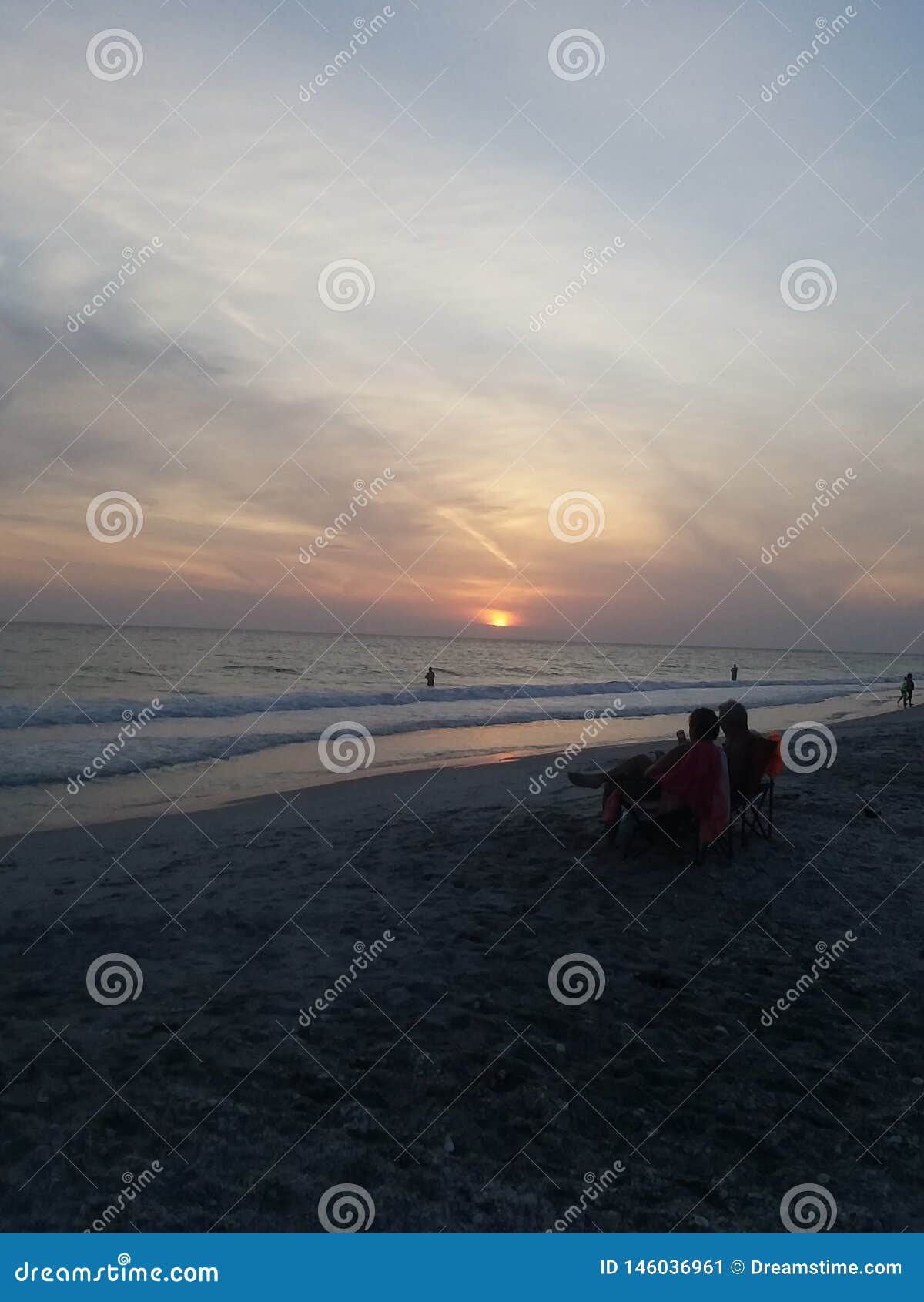 Pretty Beach Sunset stock image. Image of beach, sunset - 146036961