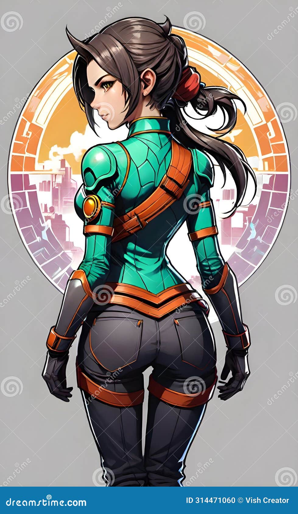 Pretty and Beautiful Girl Back View Ai Generated Stock Illustration ...