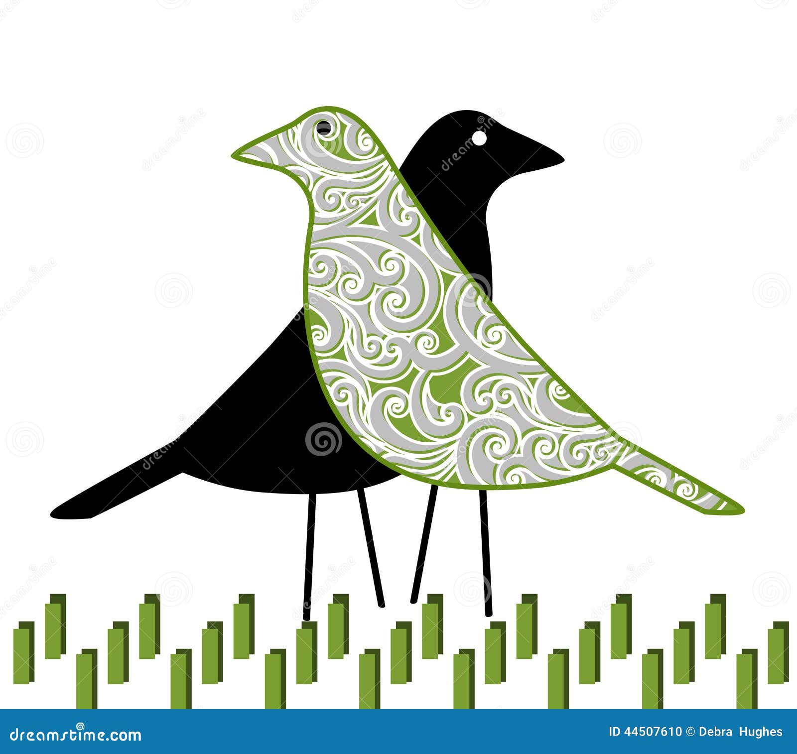 Pretty Bird And Cute Cartoon Bear With The Balloons Holding Two Little ...