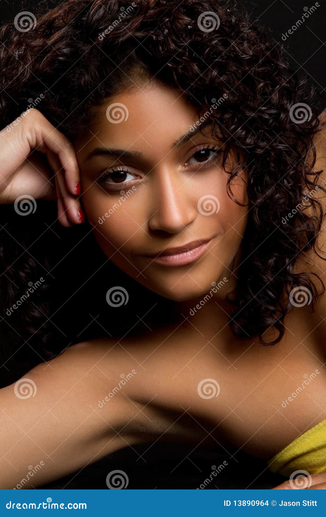Pretty Black Woman stock photo. Image of serious, ethnic - 13890964