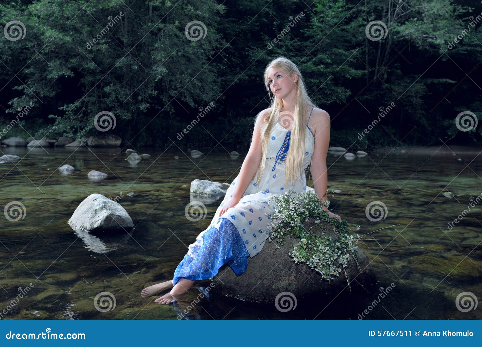 Pretty blond girl stock image. Image of water, fashion - 57667511