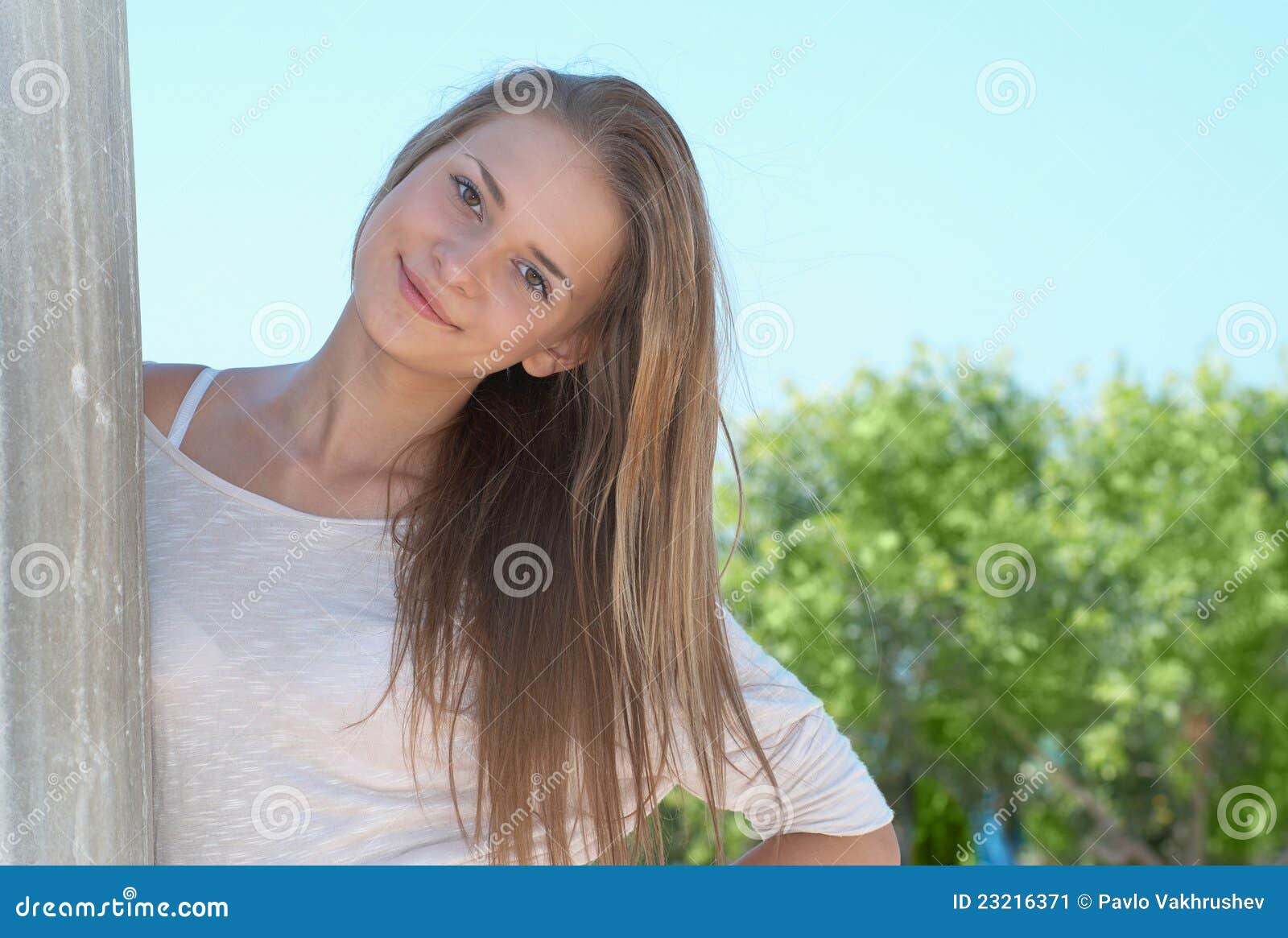 Pretty blond girl outdoors stock image. Image of lifestyle - 23216371