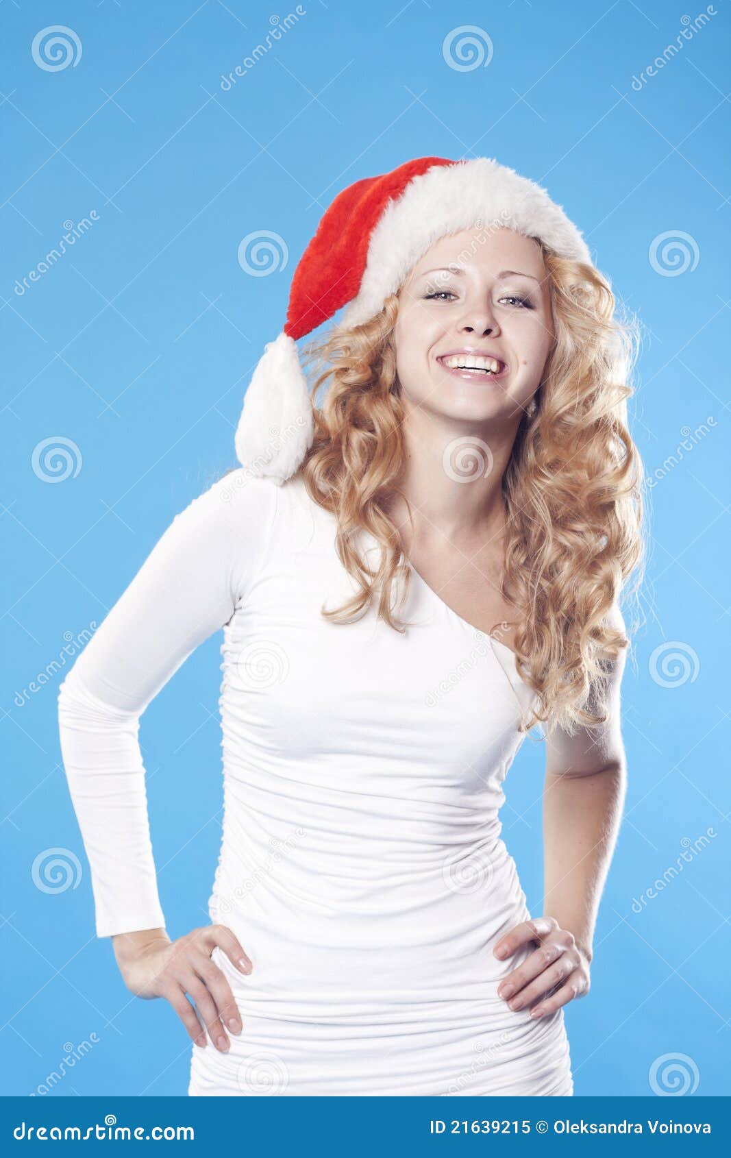 Pretty blond Santa girl stock image. Image of sweet, christmas - 21639215